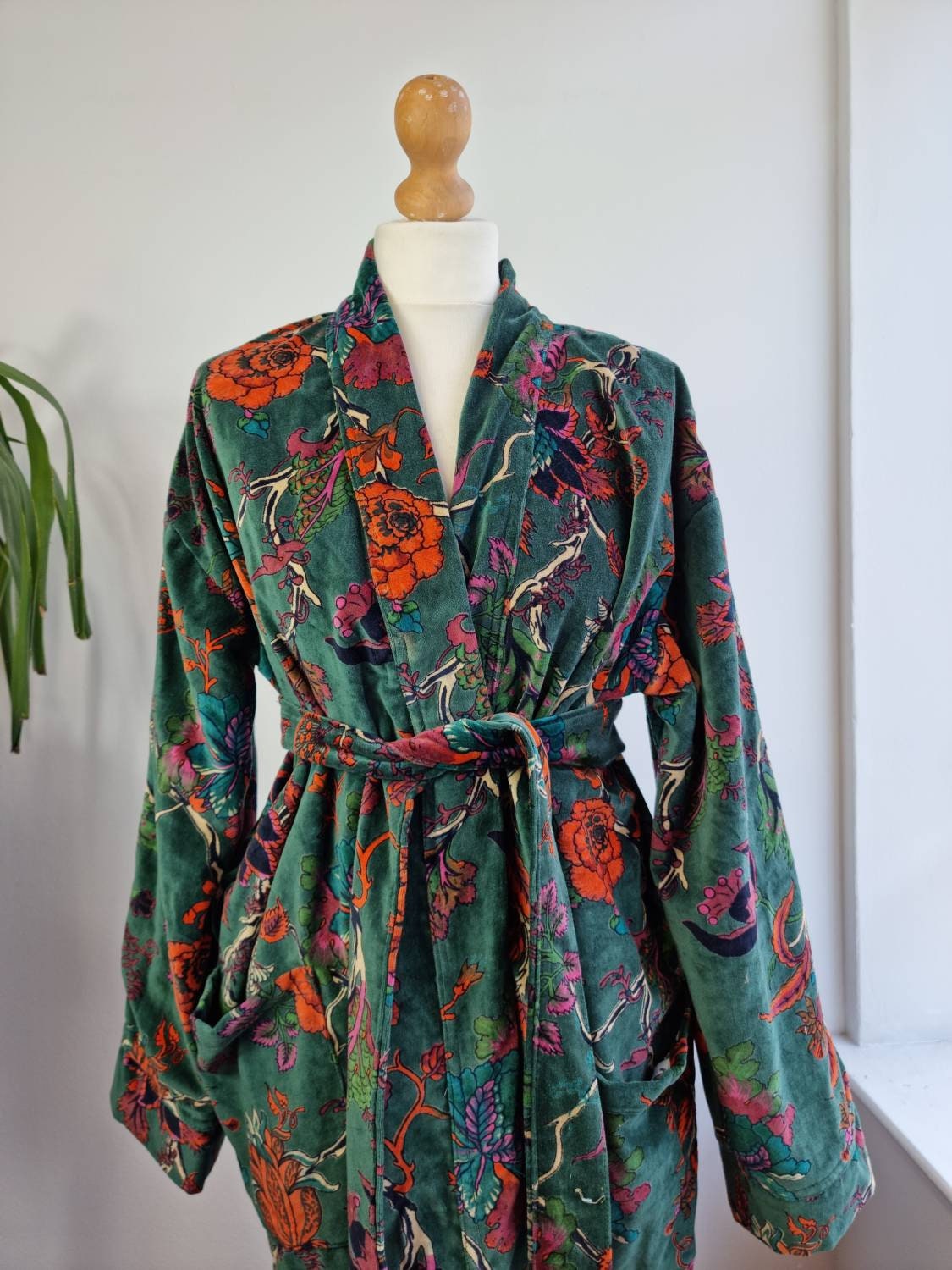 Luxury Velvet House Robe Unisex Kimono Boho Jacket Indian Silk - Etsy