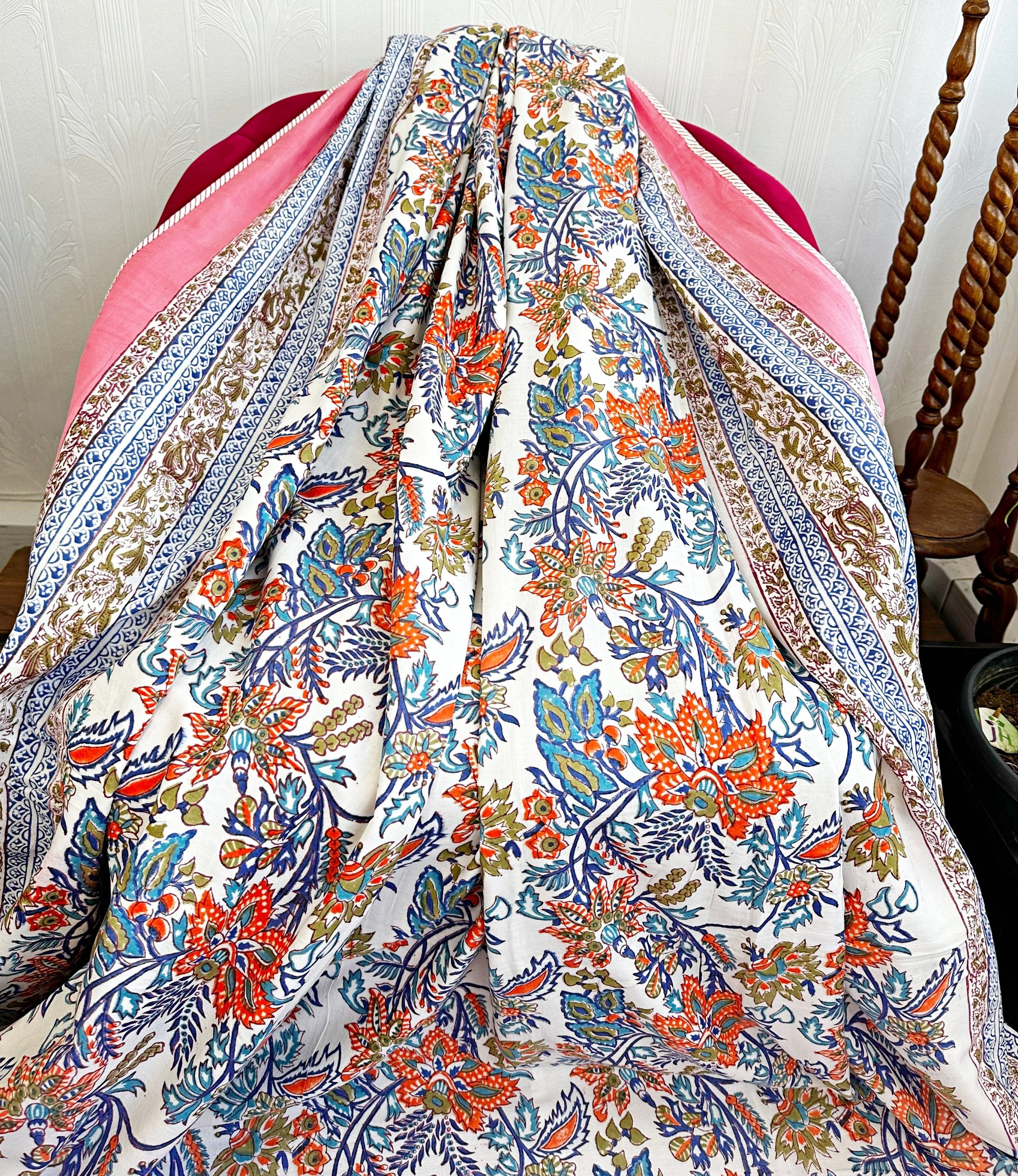 Pure Soft Cotton Indian Floral Dohar Reversible Bed/sofa Throw Summer ...