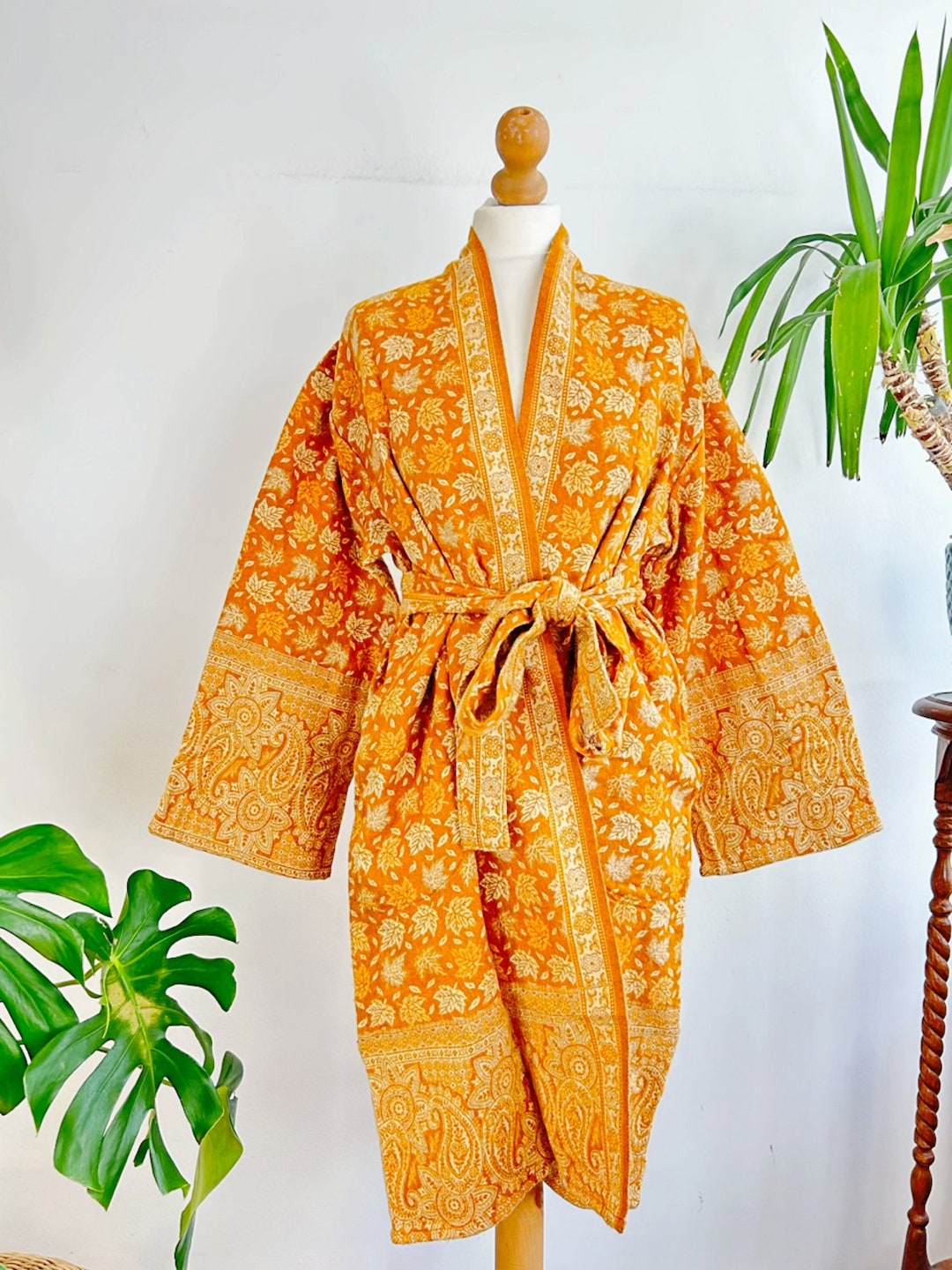 Unisex Yak Wool Blend Kimono/house Lounge Short Robe Classic - Etsy