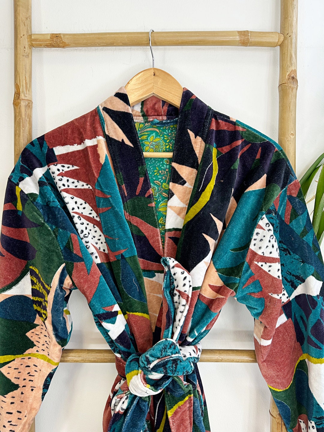 Luxury Velvet House Robe Unisex Kimono Boho Jacket | Quirky Autumn ...