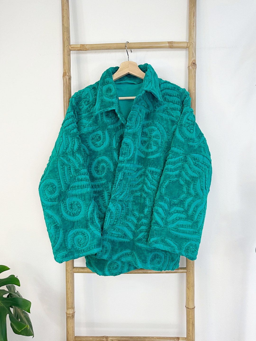 Luxury Velvet Boho Quirky Floral Dinner Chic Coat Artisan Handmade ...