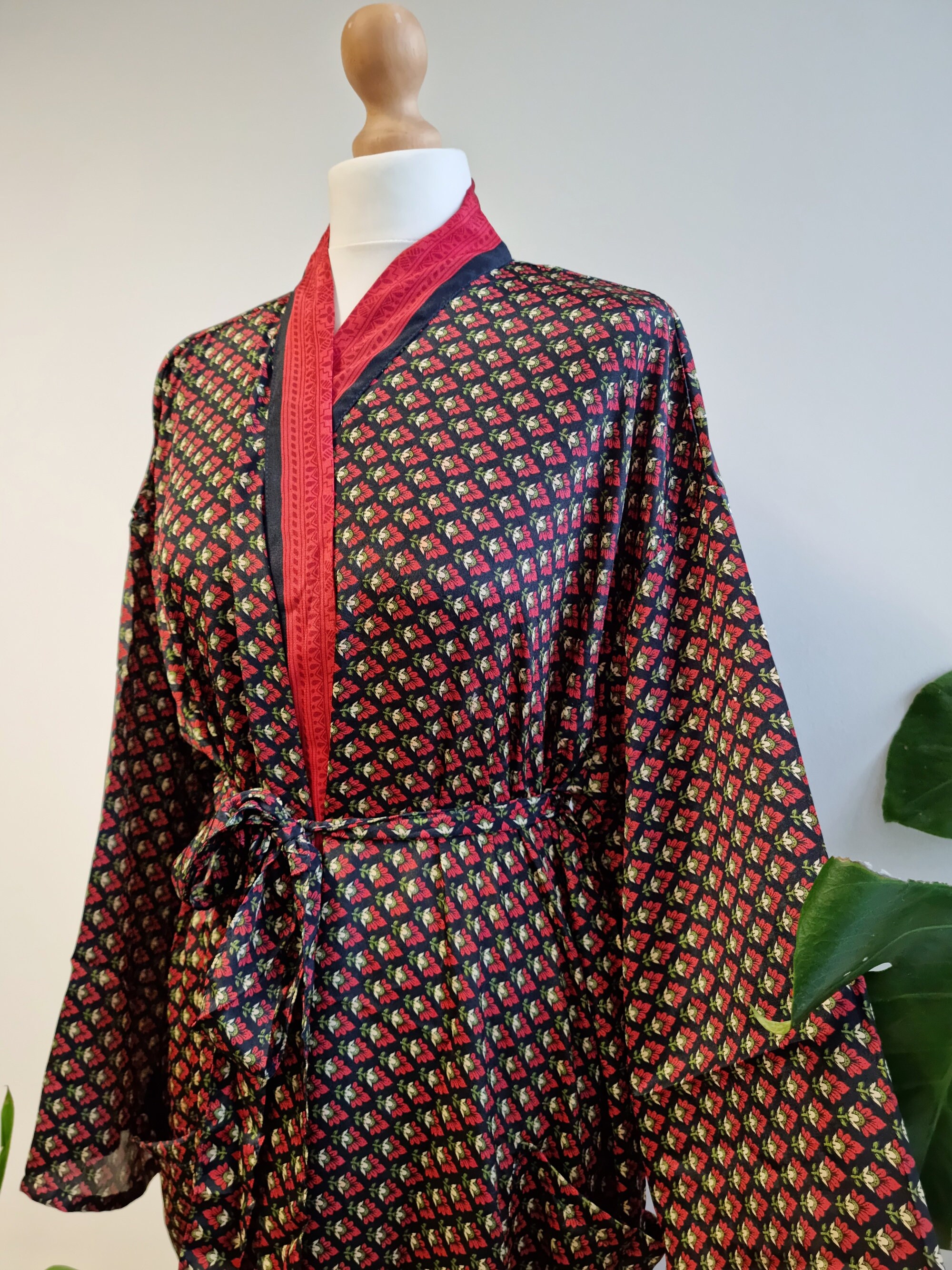 shop best sellers Recycled Vintage Pure Silk Sari Boho Luxury Kimonos ...