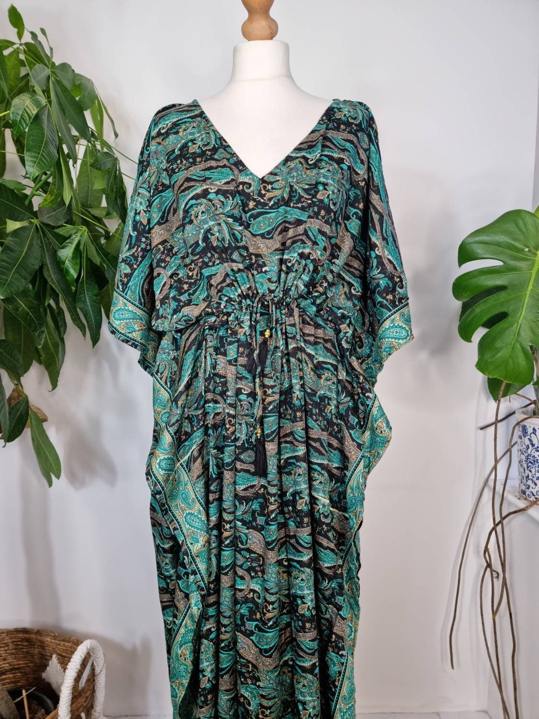 New Silky Blend Kaftan Luxury Lounge House Robe | Beach Wear | Nightie ...