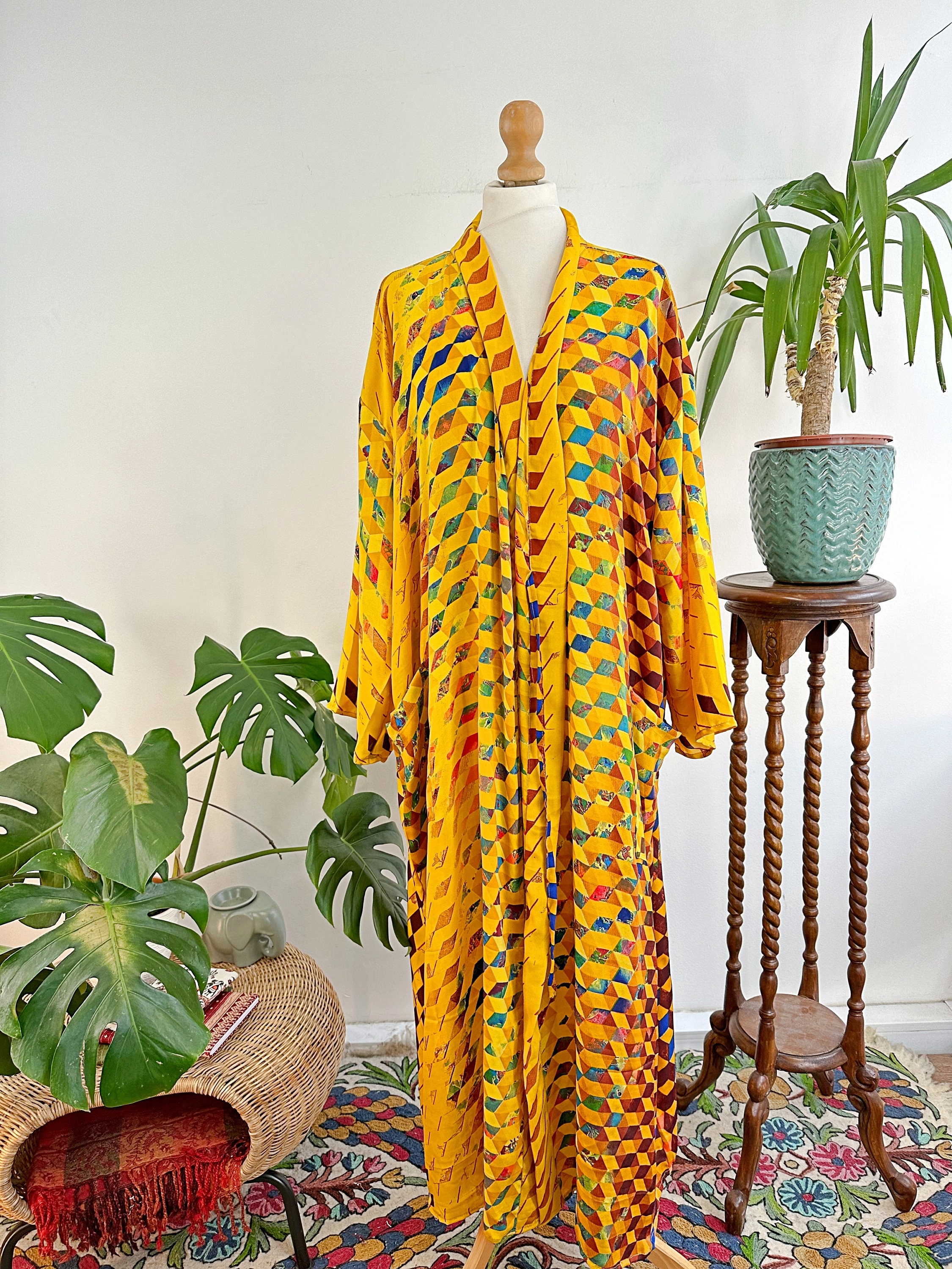 shop best sellers Recycled Vintage Pure Silk Sari Boho Luxury Kimonos ...