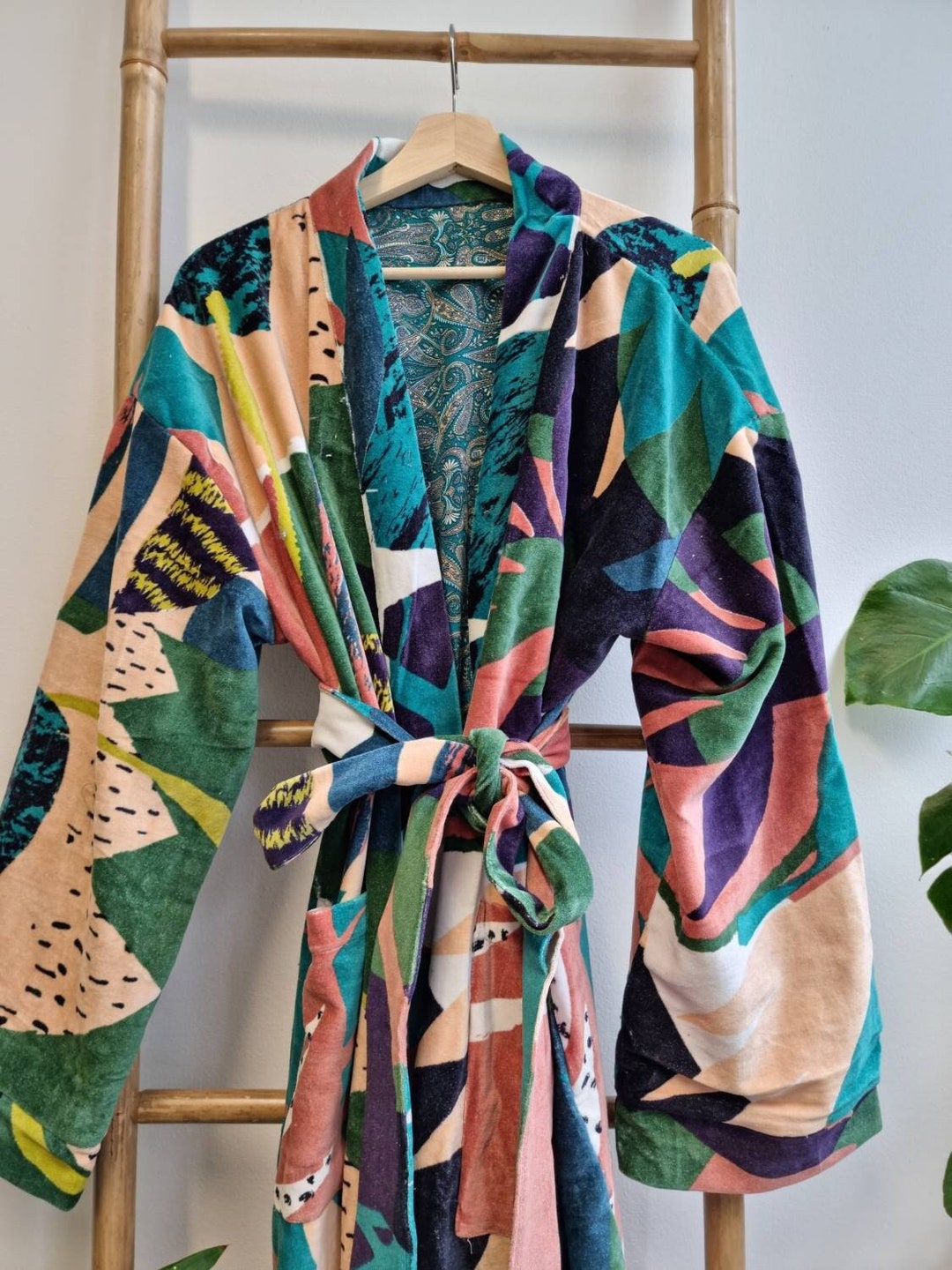 Luxury Velvet House Robe Unisex Kimono Boho Jacket Reversible - Etsy