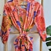 Pure Cotton Handprinted House Robe Summer Kimono | Floral Beach Coverup ...