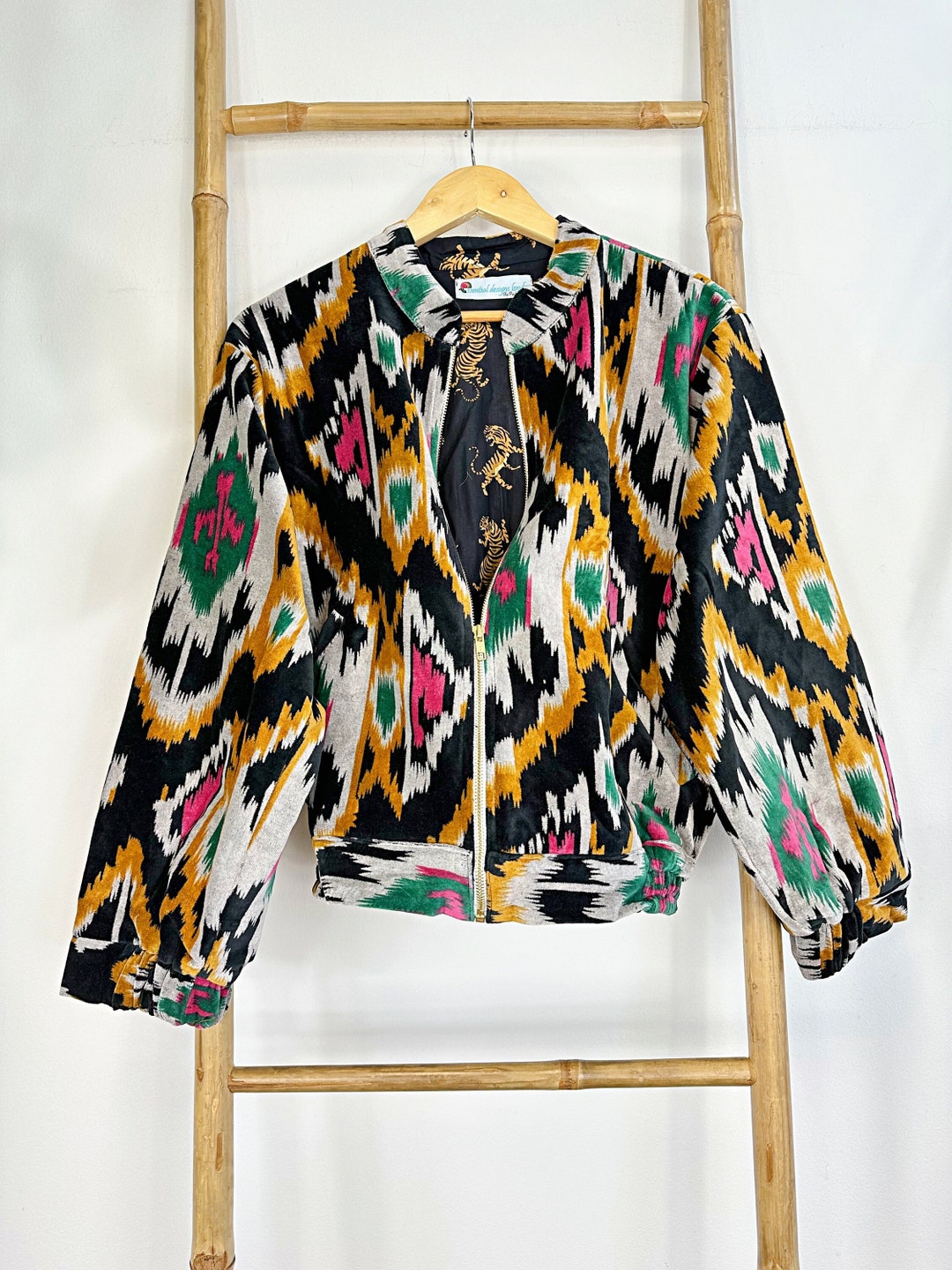 Luxury Velvet Boho Bomber Jacket Quirky Floral Layer Dinner - Etsy
