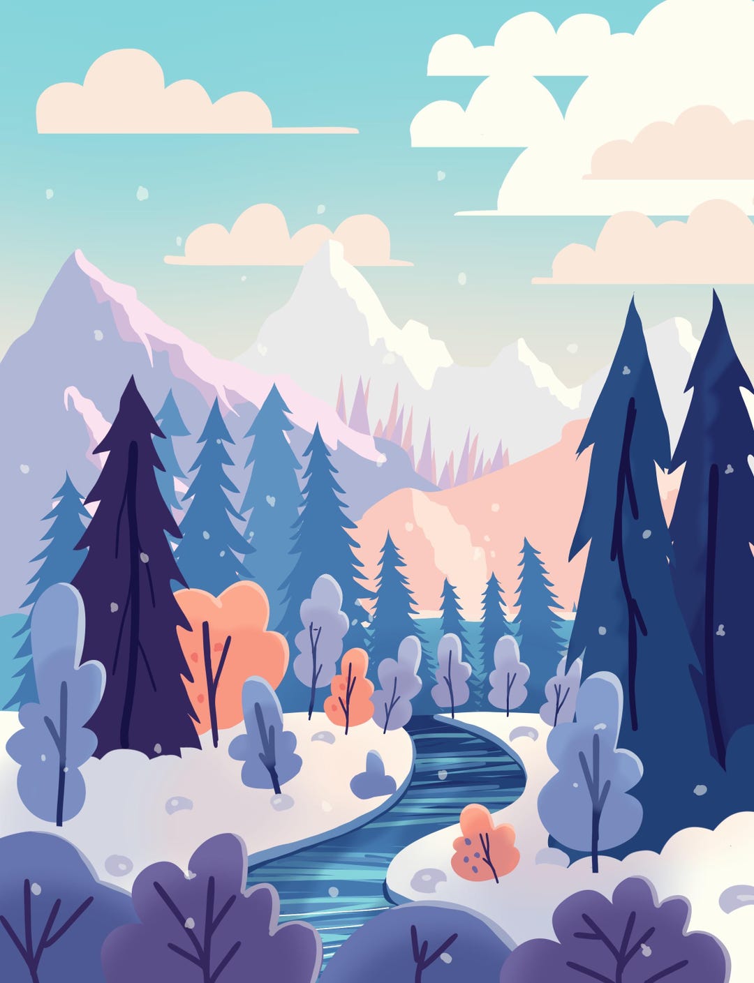 Winter Scene - Etsy