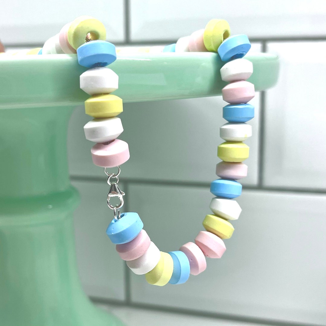 Realistic Candy Inspired Necklace Polymer Clay Pastel Beads Candy ...