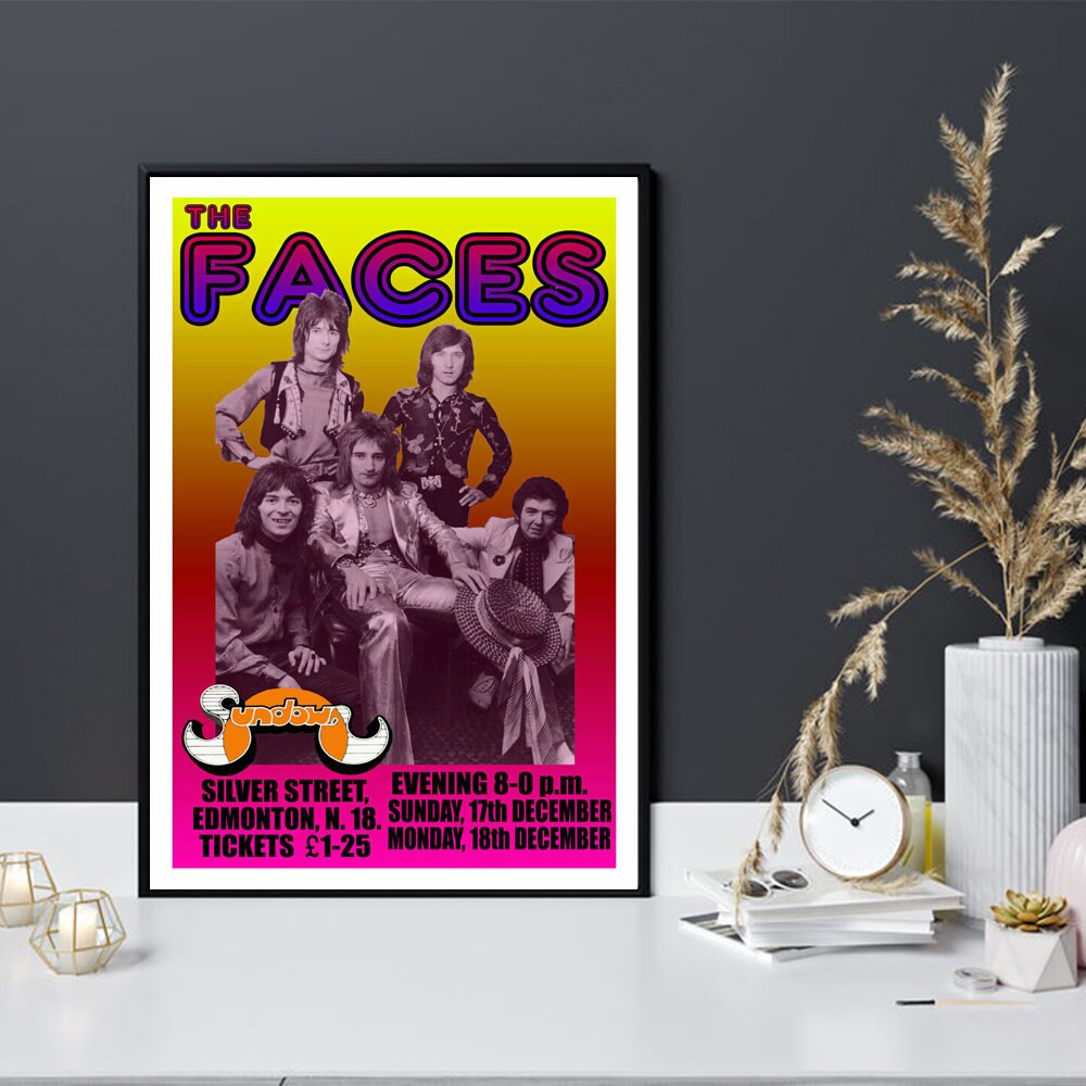 The Faces Replica 1972 Concert Poster Music Poster Wall | Etsy