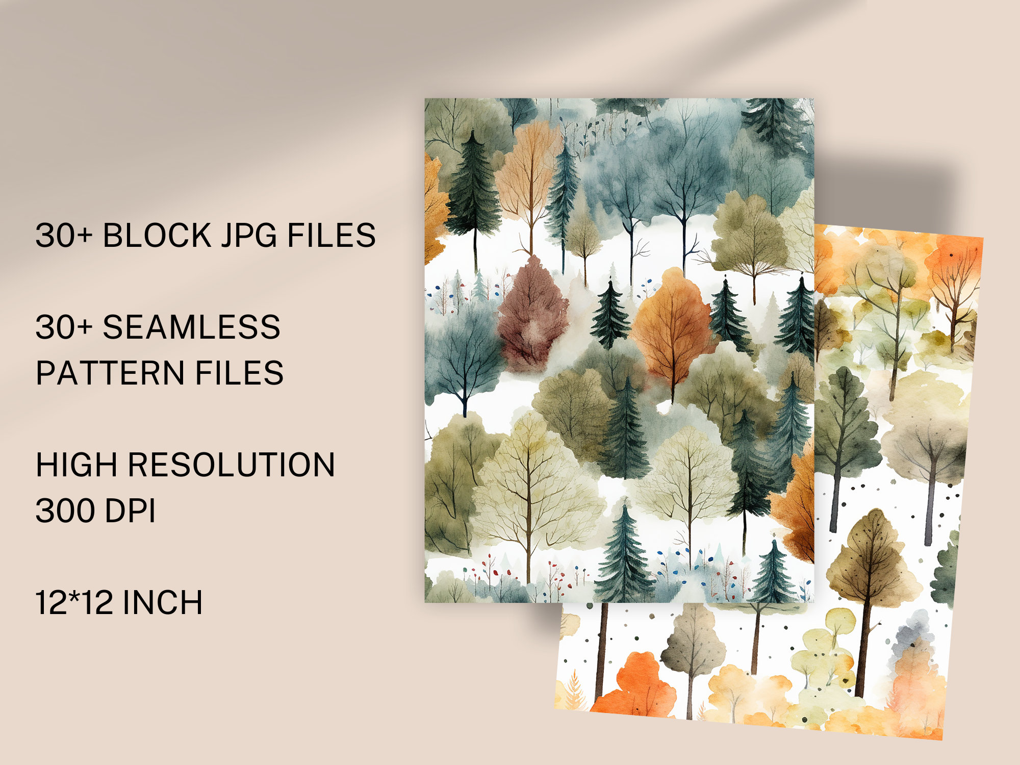 Printable Watercolor Fall Paper, Fall Decoupage Paper, Fall Digital ...