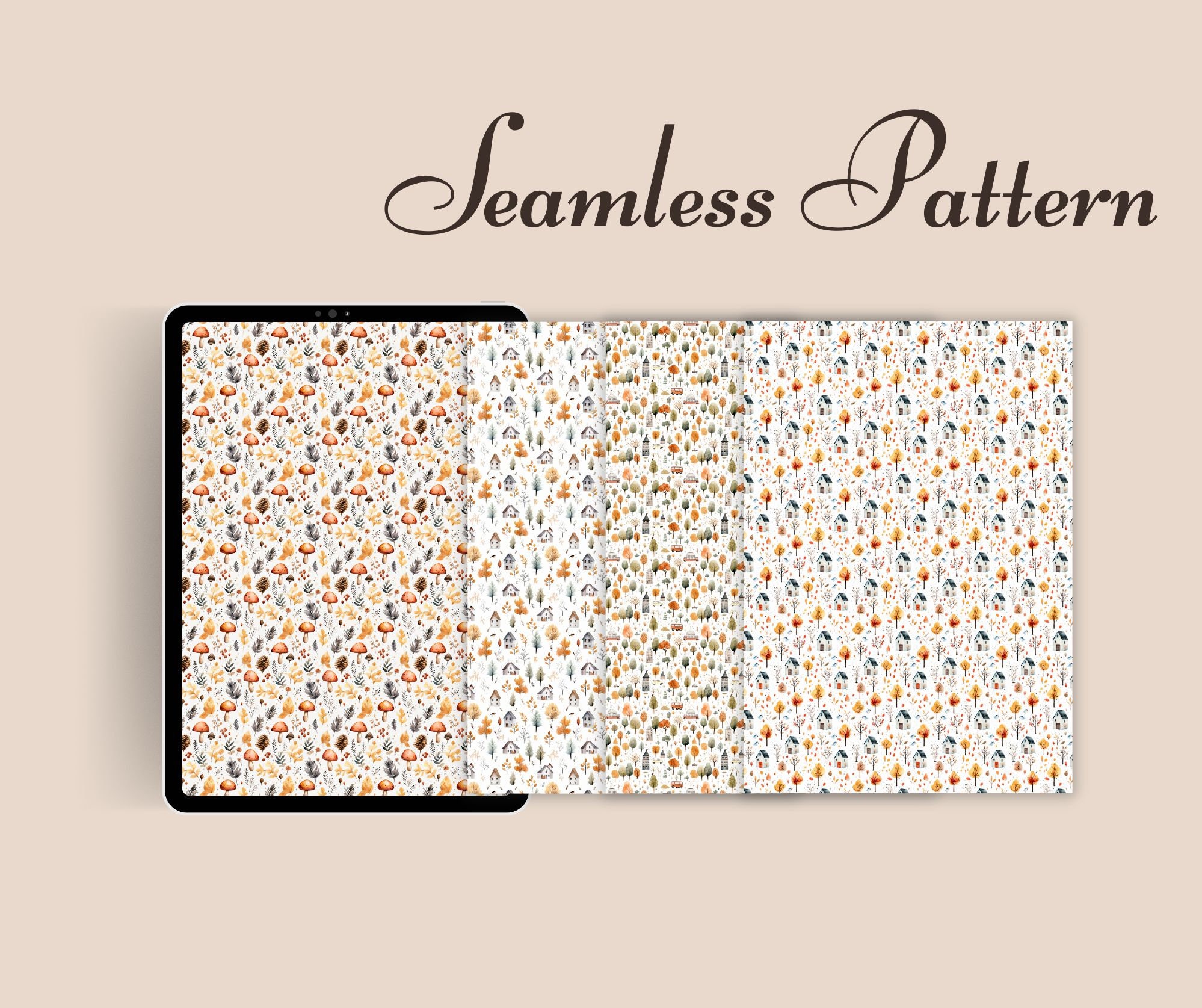 Printable Watercolor Fall Paper, Fall Decoupage Paper, Fall Digital ...