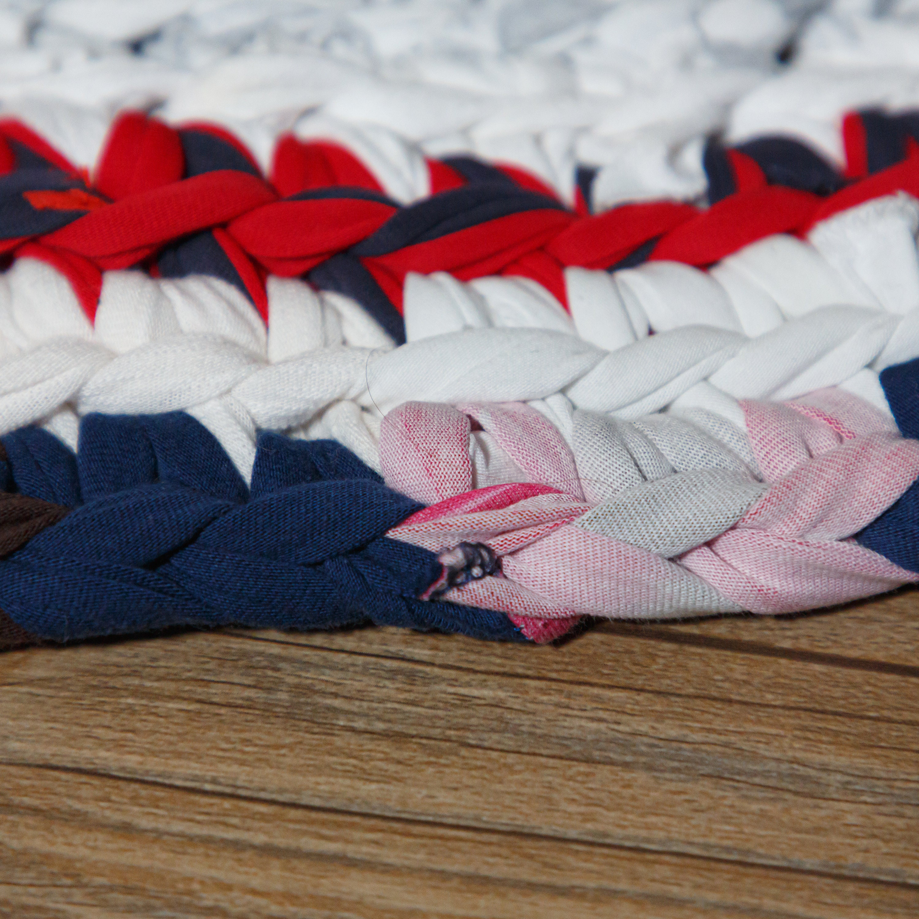 Unique Recycled T-shirt Rug Multicolor Handmade Floor Mat for Home ...