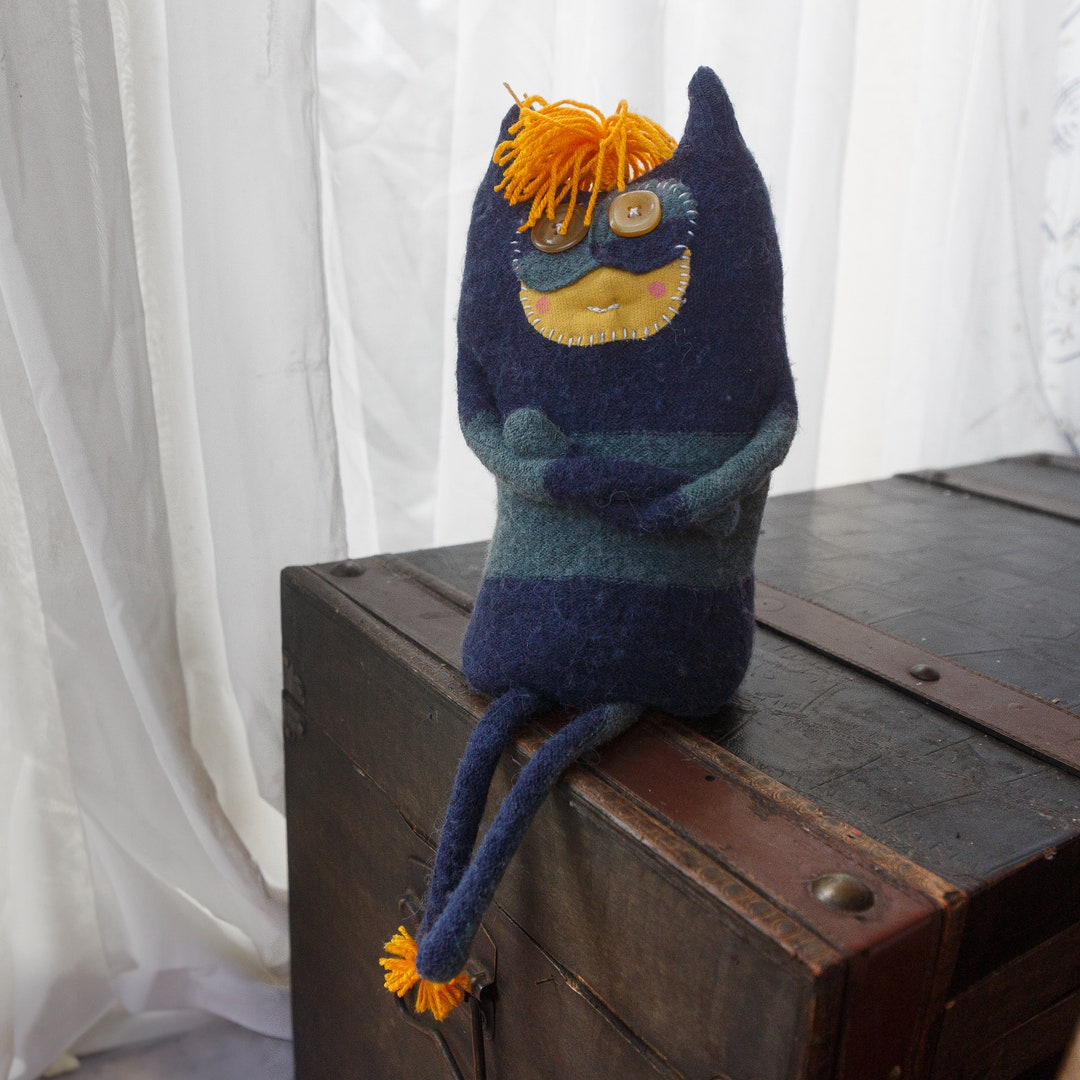 Eco-friendly Monster Toy Handmade Upcycle Design Stuffed Toy Made From ...