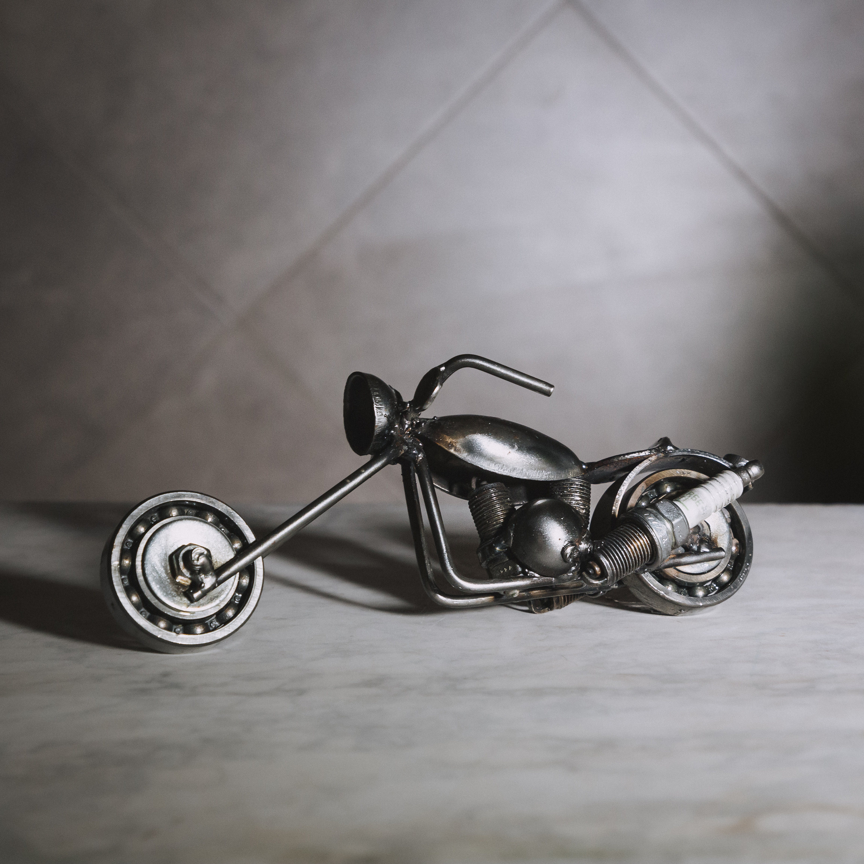 Handmade Metal Motorcycle Sculpture Made From Recycled Items - Etsy