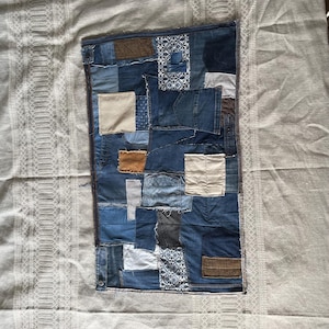 Unique Upcycled Denim Patchwork Rug, Throw, and Wall Hanging - Handmade ...