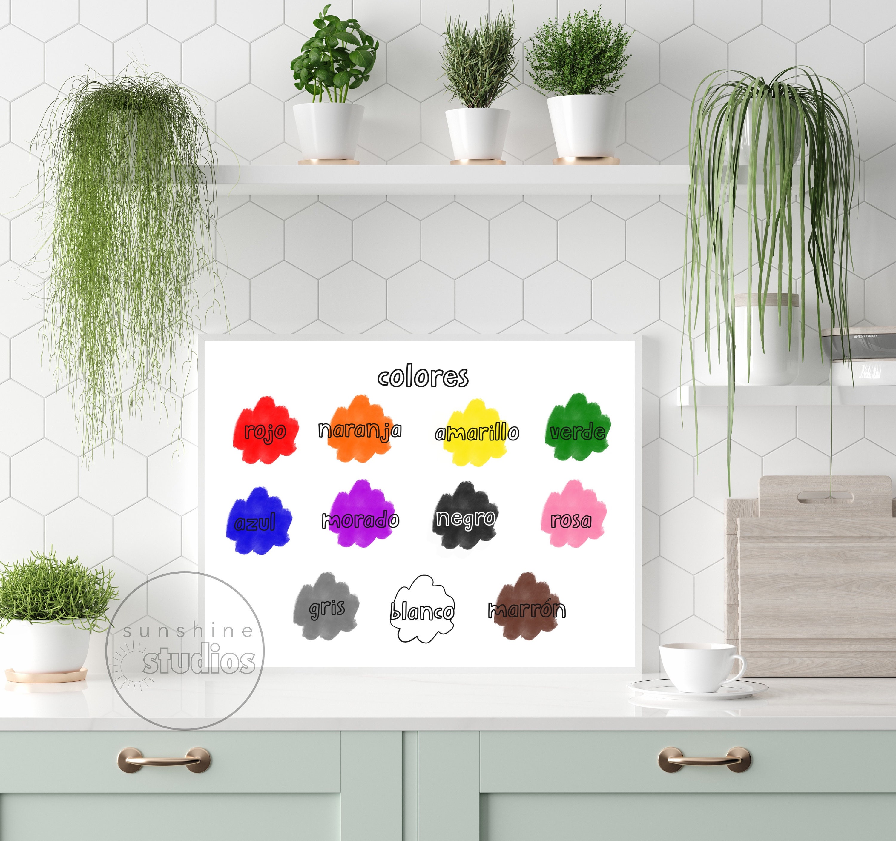 Spanish Visual Aide Poster, Printable, Download, Espanol, Colors ...