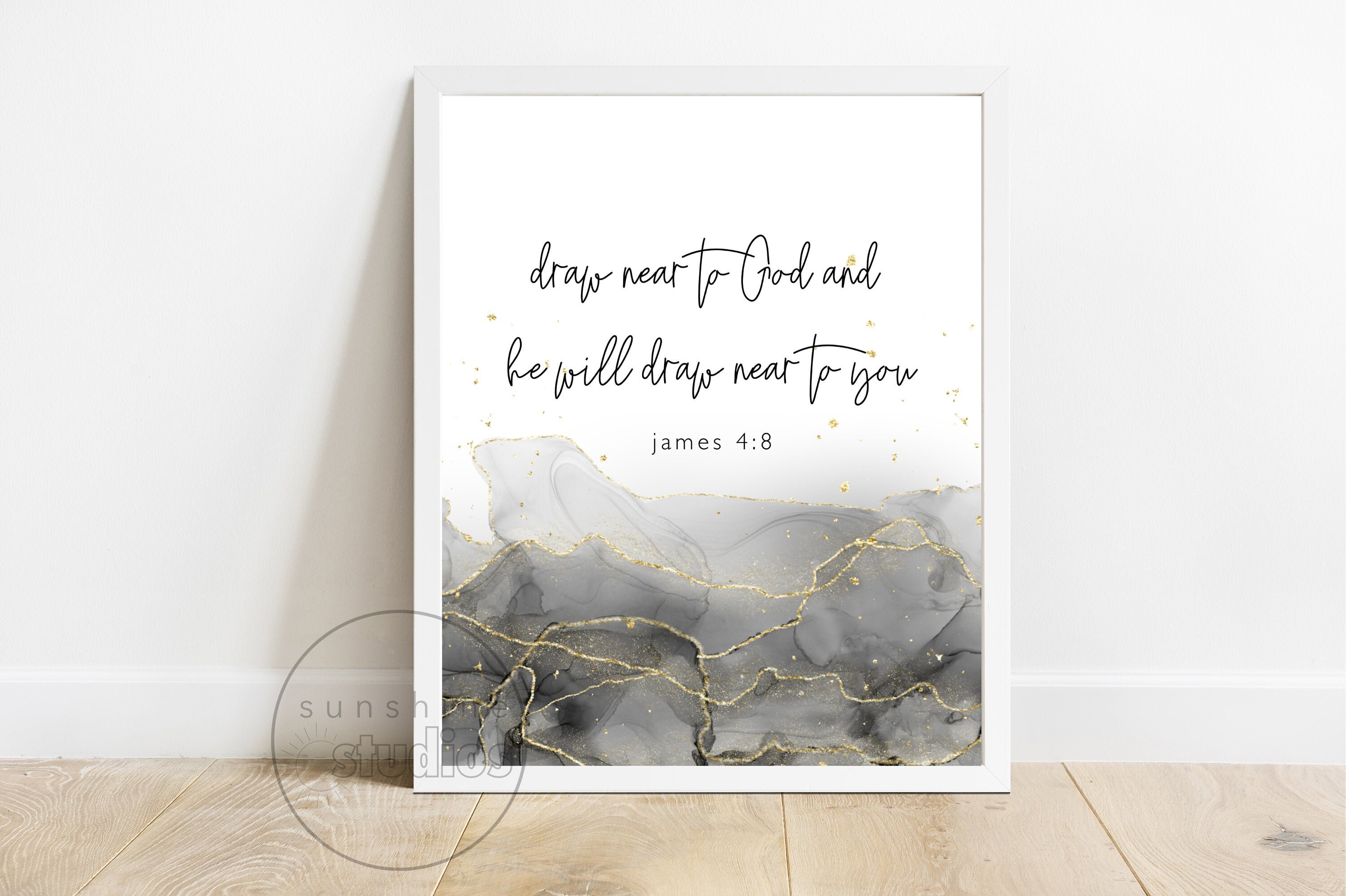 Scripture Art, Bible Verse, Grey, Black, Modern, Marble, Encouraging ...