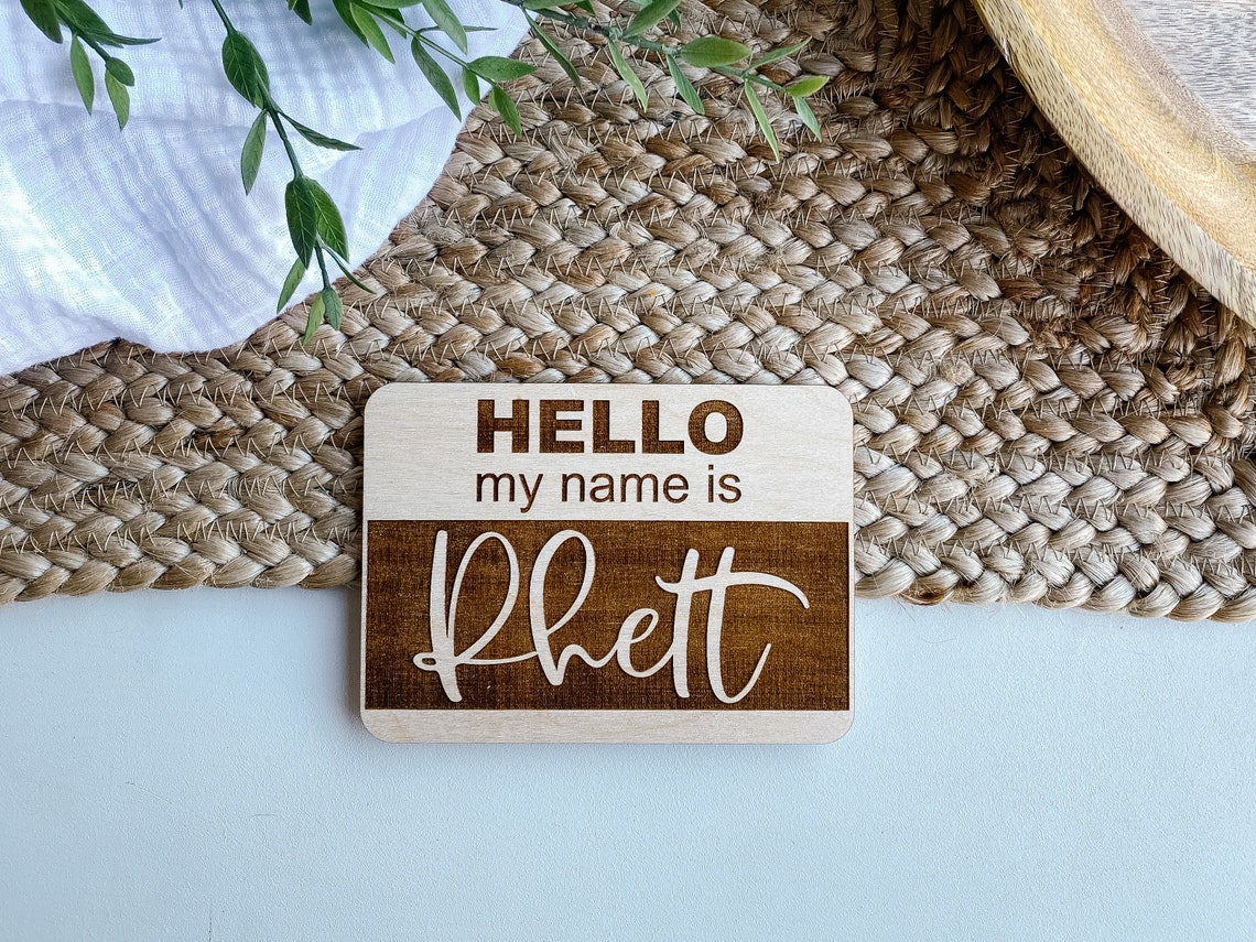 Hello My Name is Sign /birth Announcement / Hospital | Etsy