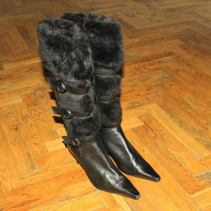 Fuzzy Boots - Etsy