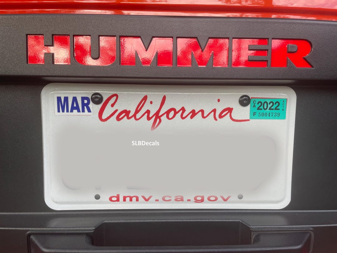 FITS Hummer H2 License Plate Holder Decals - Etsy