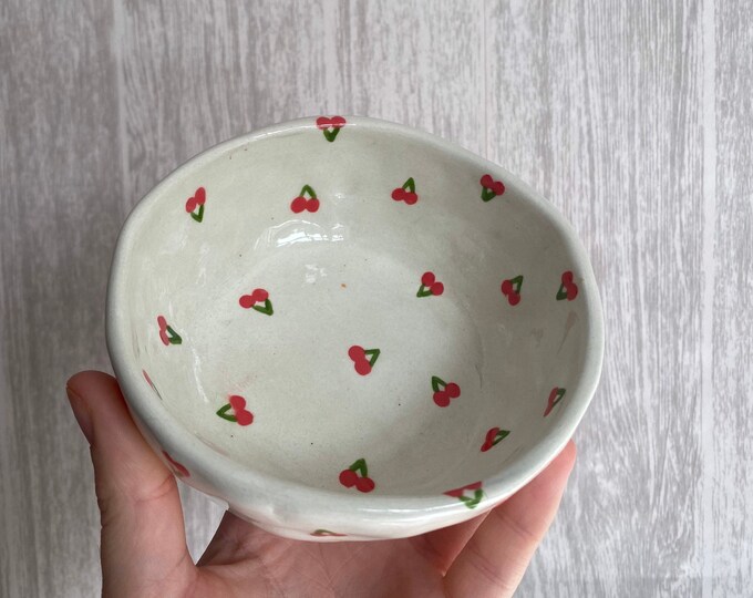 Handmade Ceramic Cherry Bowl / Ceramic Dish / Clay Ring Dish / Ceramic ...