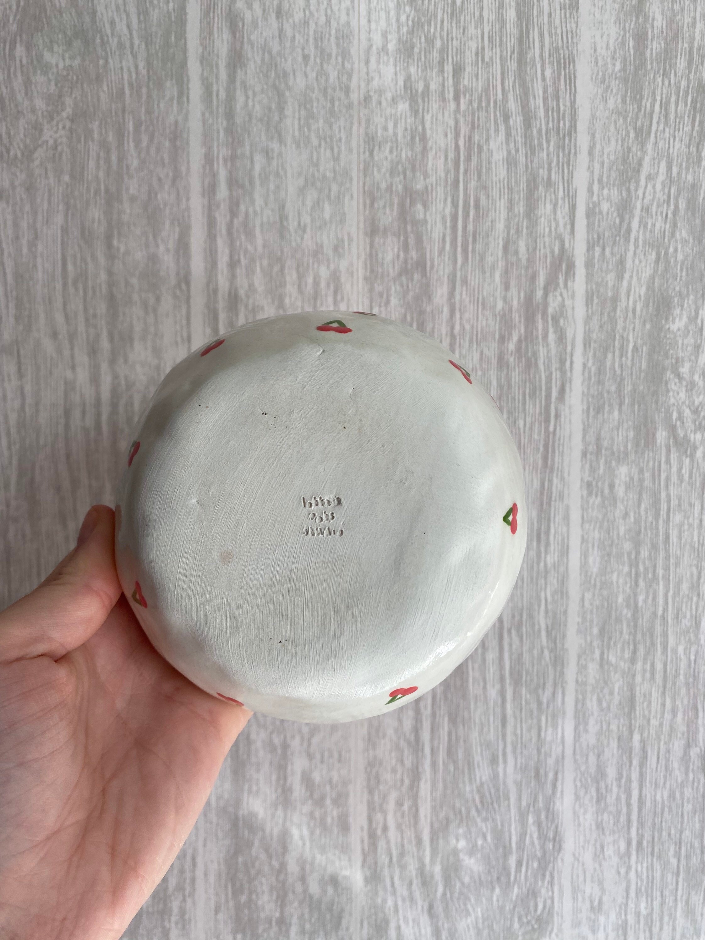 Handmade Ceramic Cherry Bowl / Ceramic Dish / Clay Ring Dish / Ceramic ...