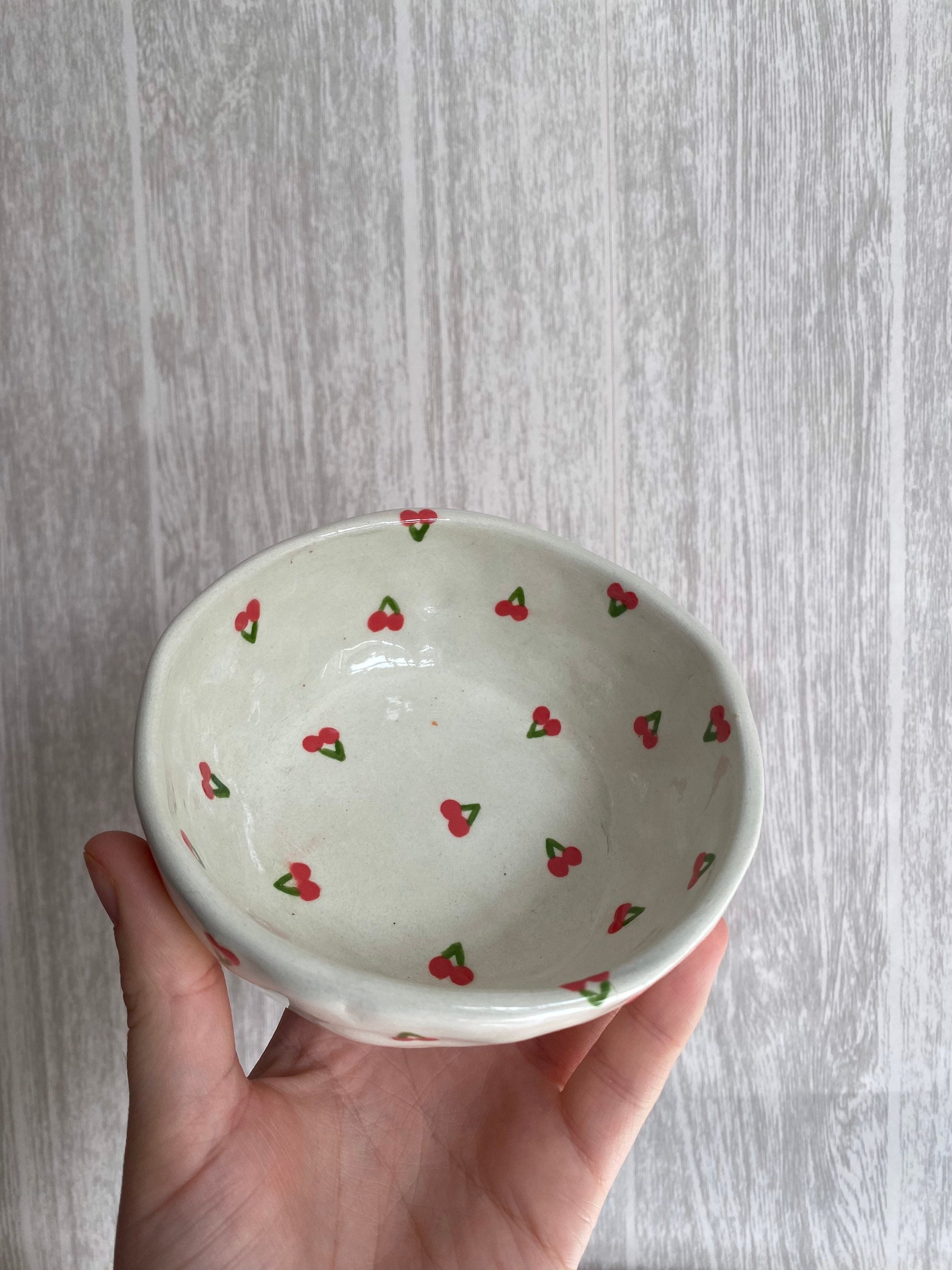 Handmade Ceramic Cherry Bowl / Ceramic Dish / Clay Ring Dish / Ceramic ...