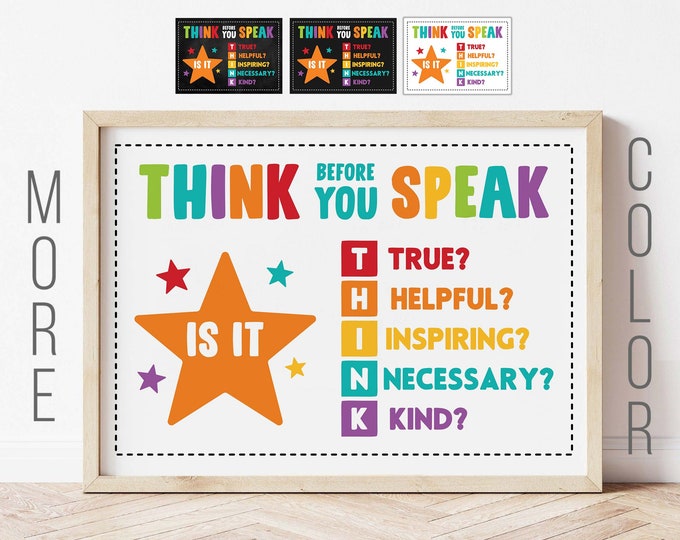 Stop Think Choose for Impulsive Kids Poster School Class Posters for ...