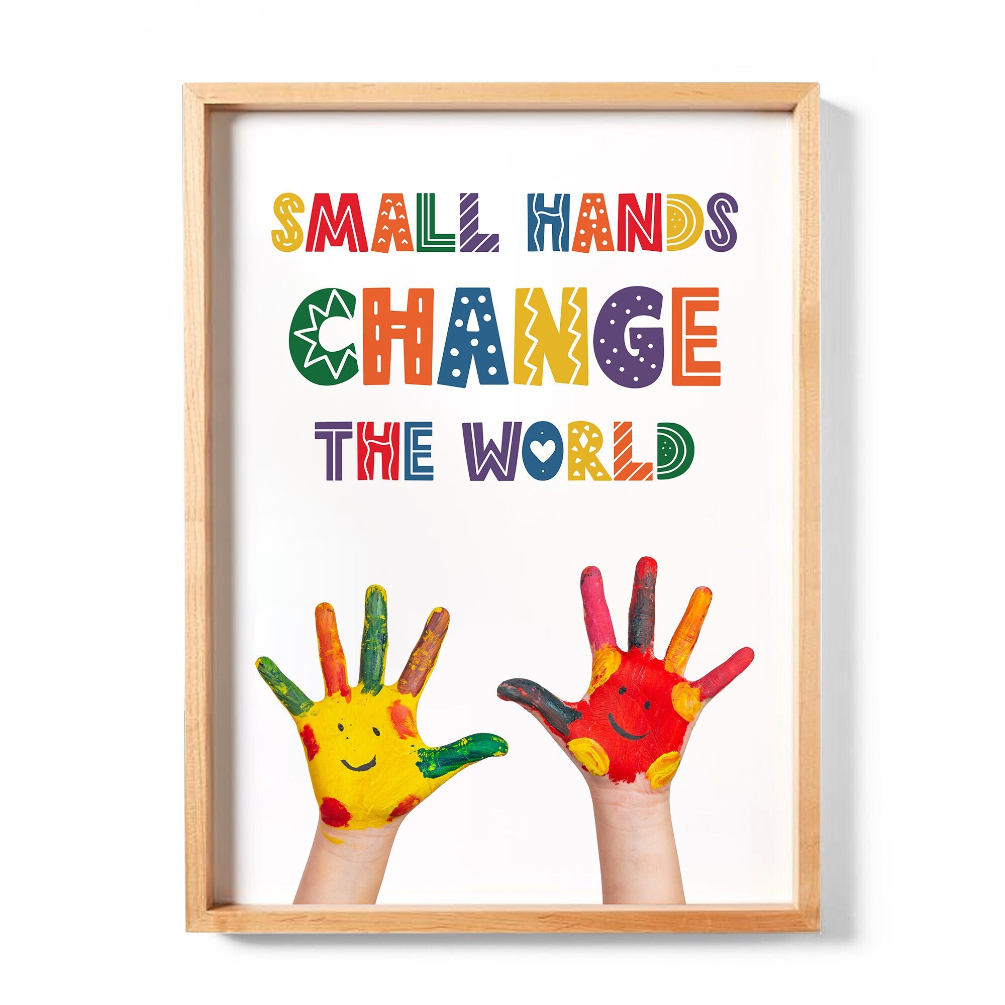 Small Hands Change the World Rainbow Diversity Wall Art - Etsy UK