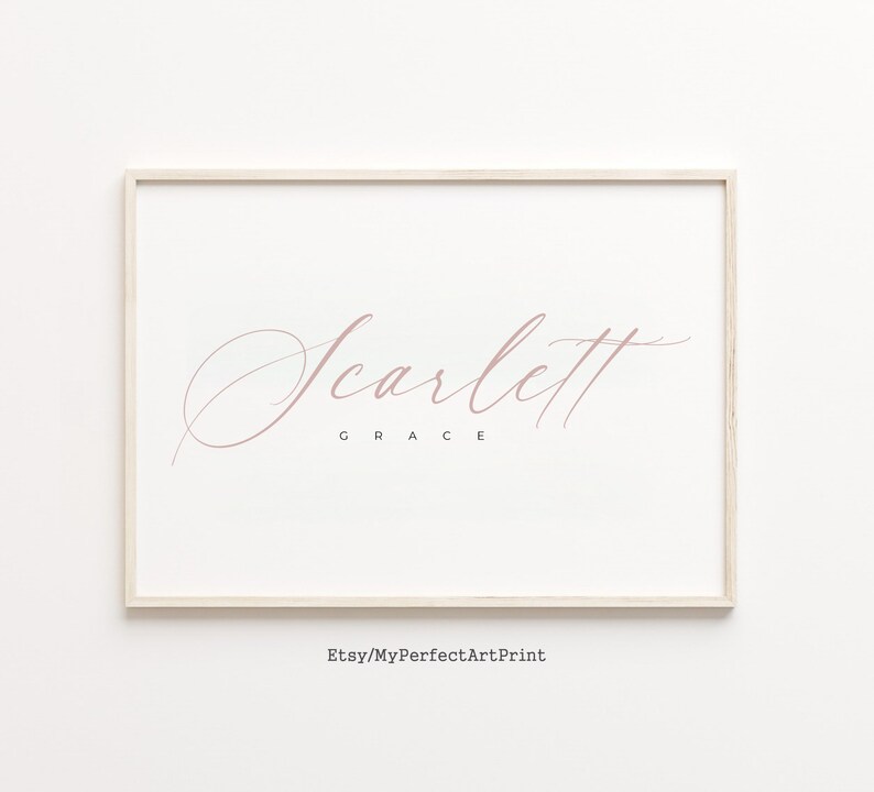 Custom Name Printable, Personalized Baby Name Print, Nursery Wall Art ...