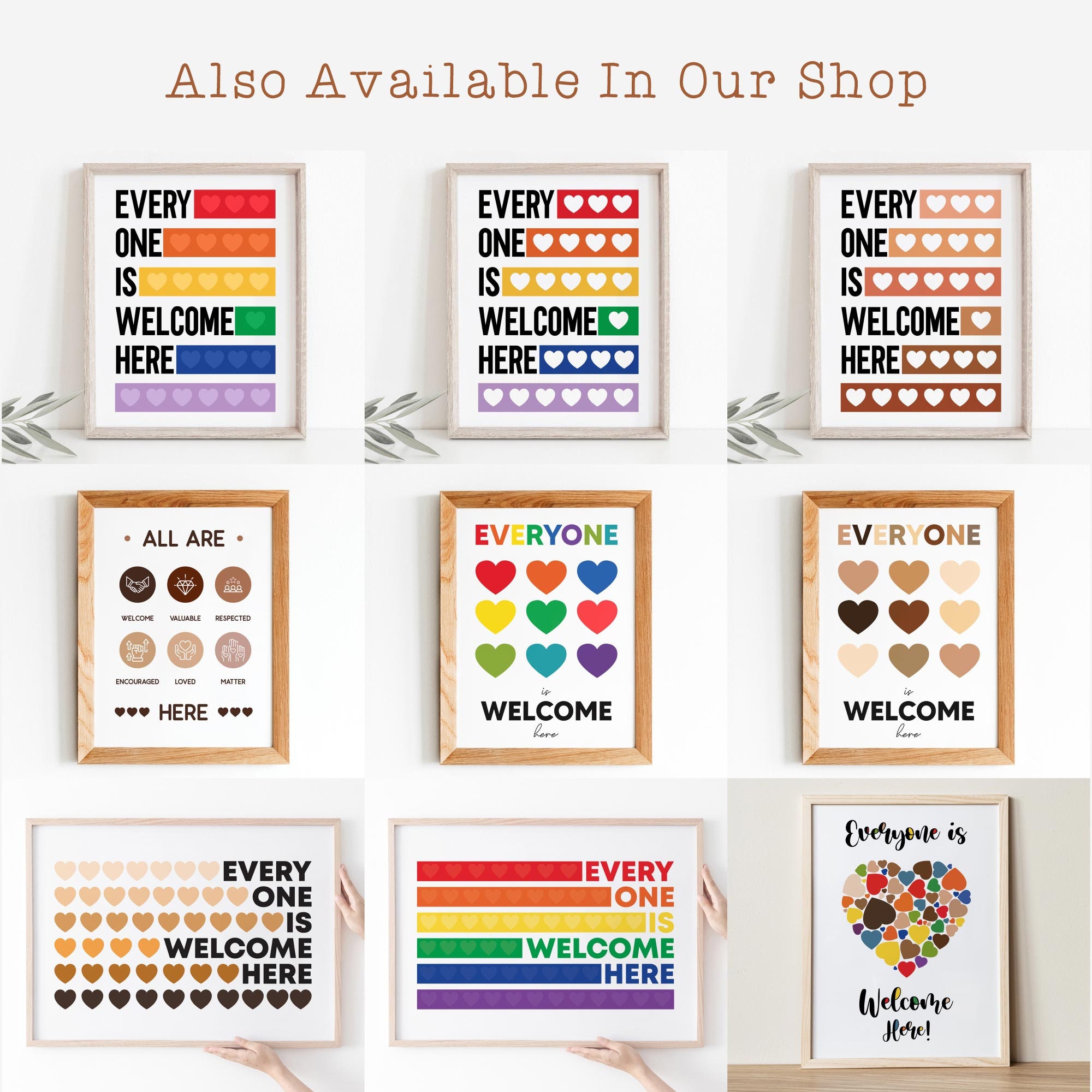 Jeder ist Willkommen Inklusiv Gleichheit Wandkunst - Etsy.de