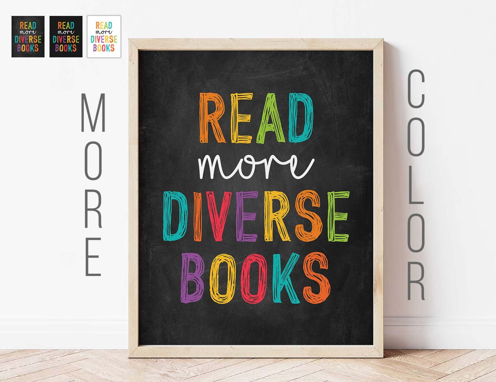 Read More Diverse Books, Classroom Poster, Digital Download, Read ...