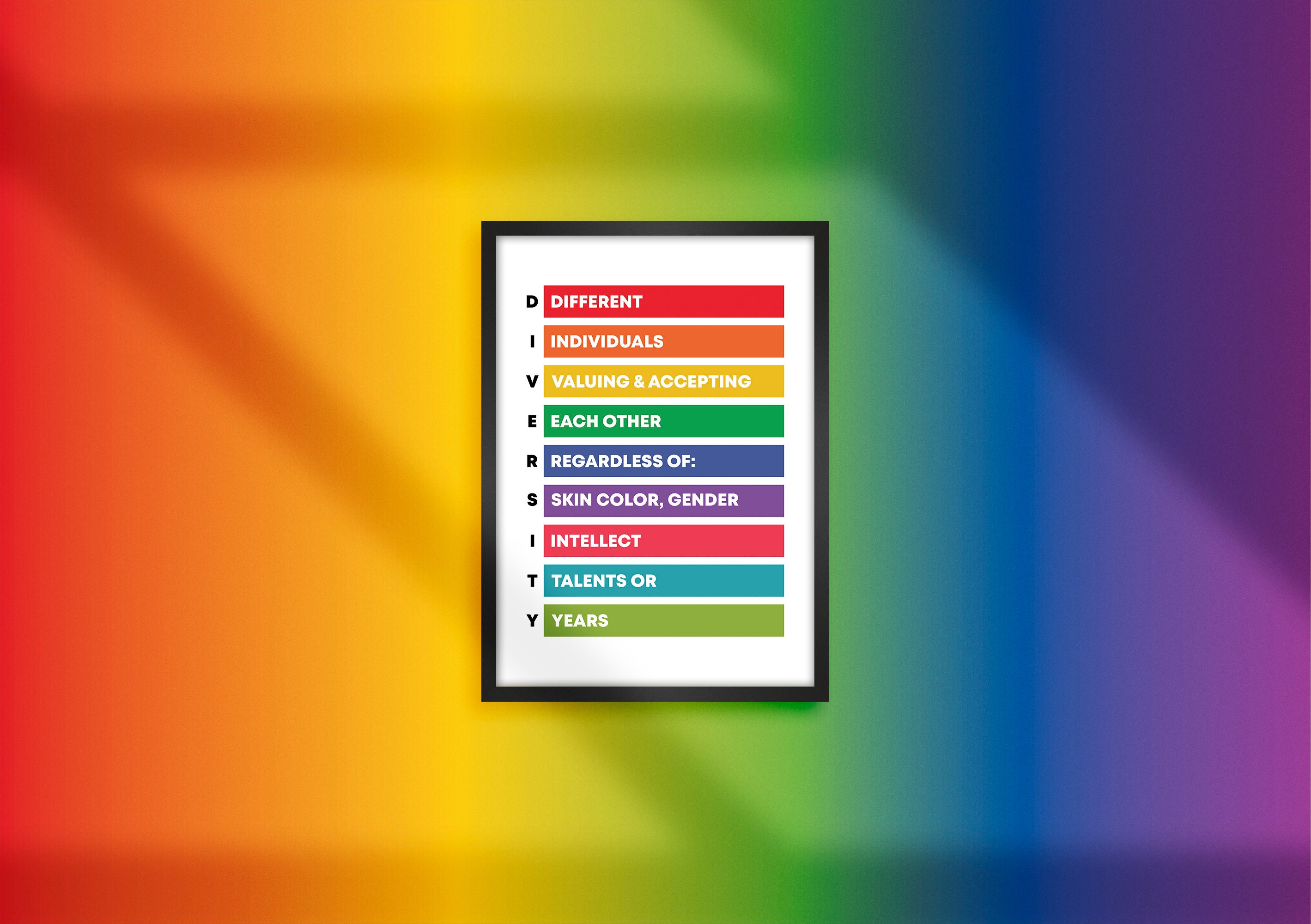 Rainbow Diversity Poster School Counselor Poster Office | Etsy