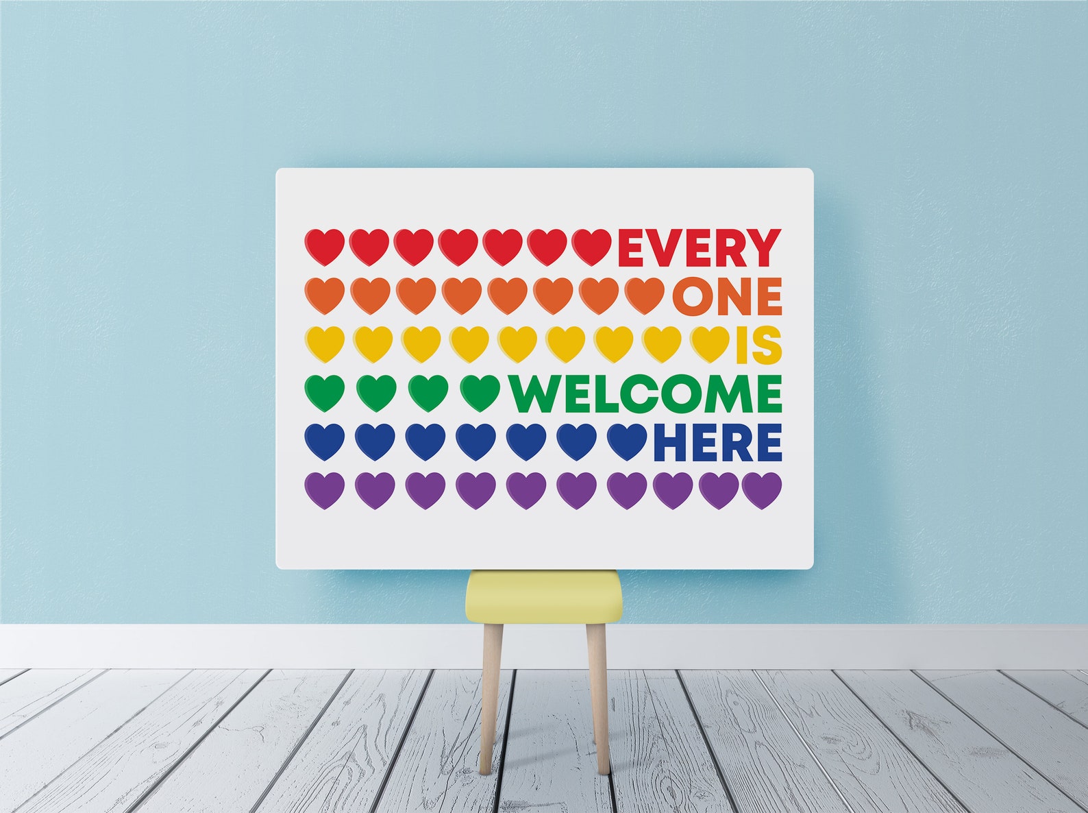 Everyone is Welcome Inclusive Equality Wall Art Classroom - Etsy