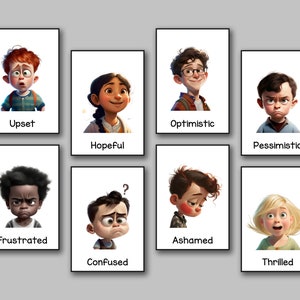 40 Photo Emotion Flashcards Printable, Feelings Flashcards, Pastel ...