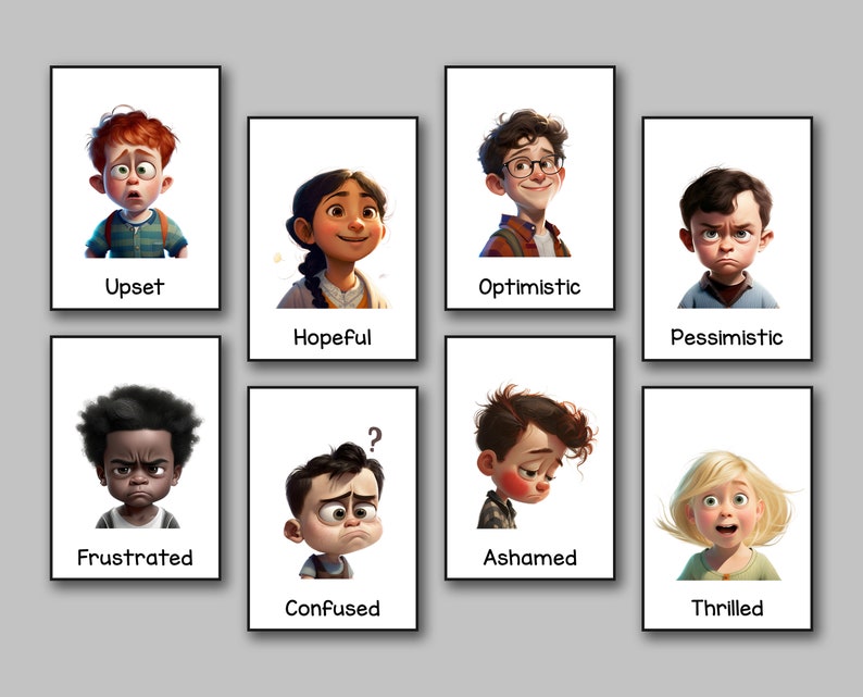 40 Photo Emotion Flashcards Printable Feelings Flashcards - Etsy