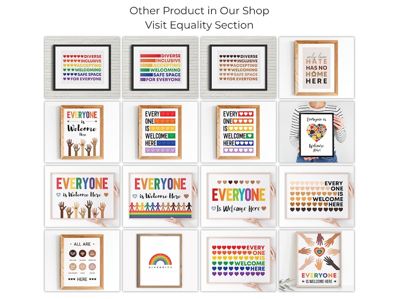 Diverse Inclusive Safe Space for Everyone Rainbow Diversity Quote LGBTQ ...