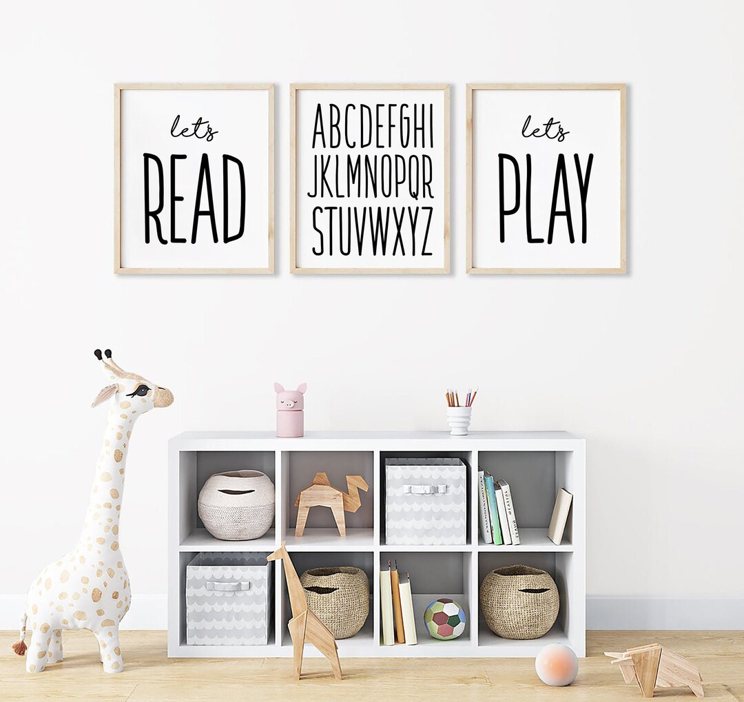 Lets Read Lets Play Printable, Kids Room Decor, Printable Wall Sign ...