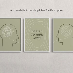 Mustard Be Kind to Your Mind Mental Health Wall Art Poster Boho ...