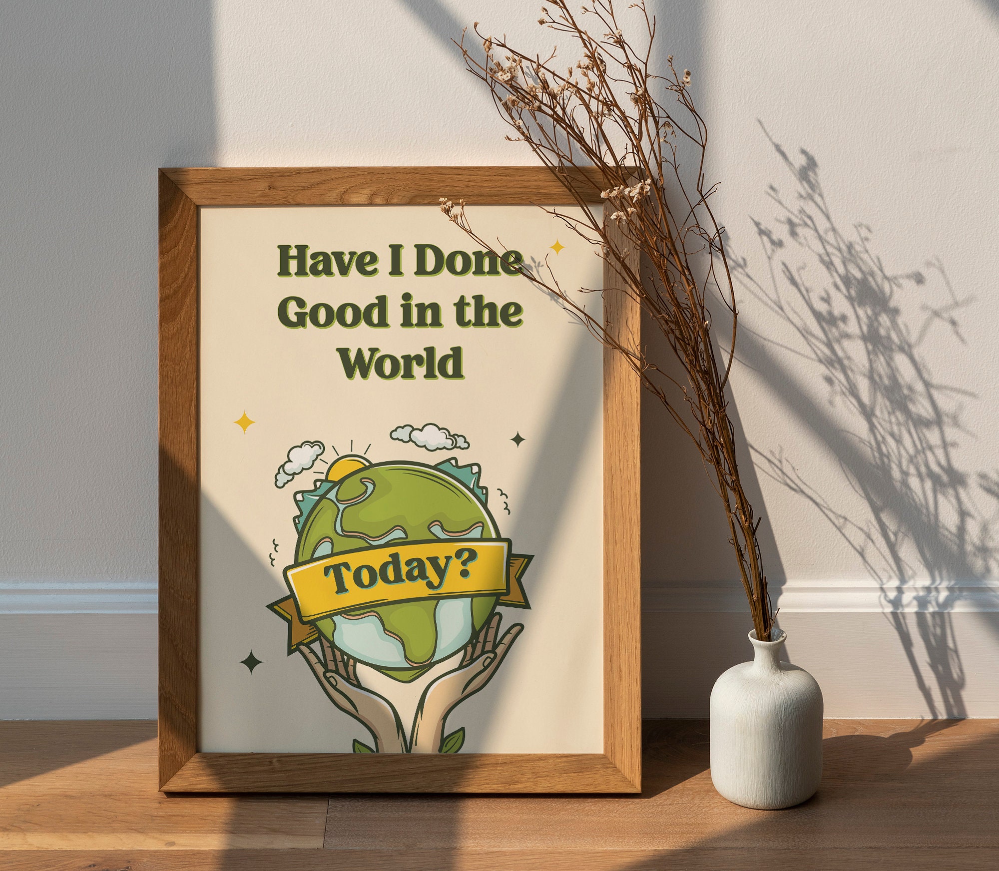 Retro Have I Done Good in the World Today Quote Trendy Wall Art Print ...