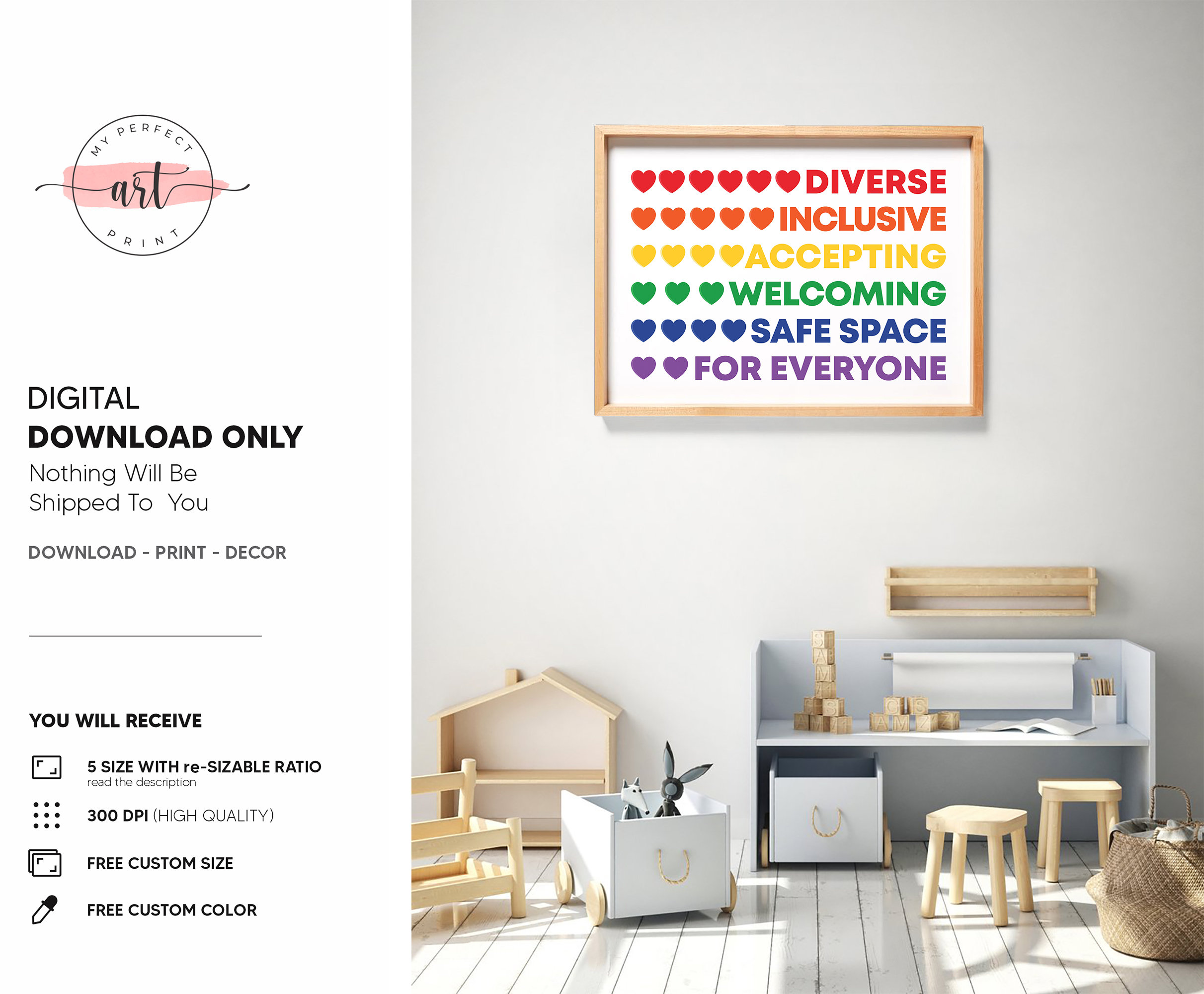 Diverse Inclusive Safe Space for Everyone Rainbow Diversity - Etsy UK