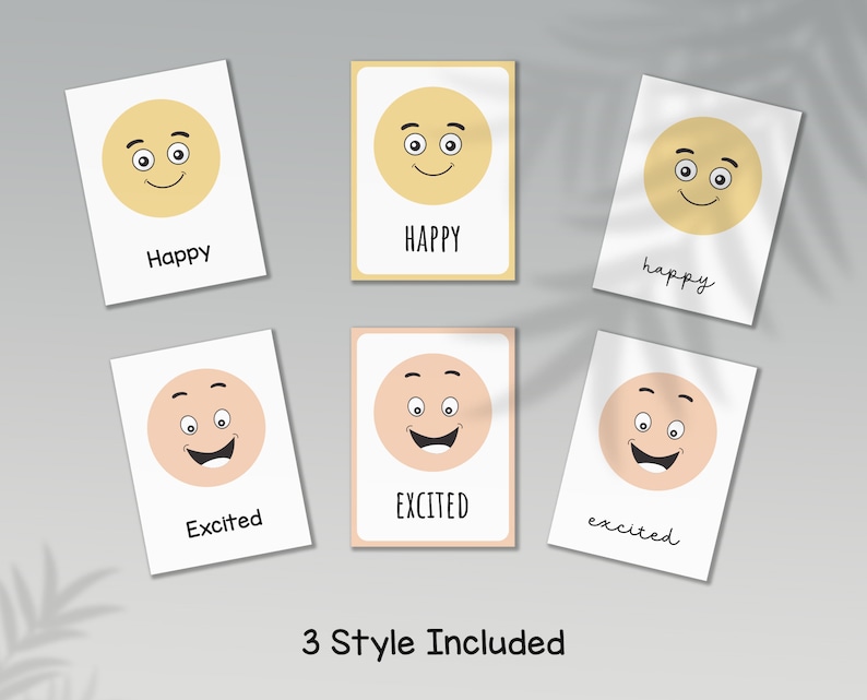 16 Emotion Flashcards Printable Feelings Flashcards Emotions - Etsy