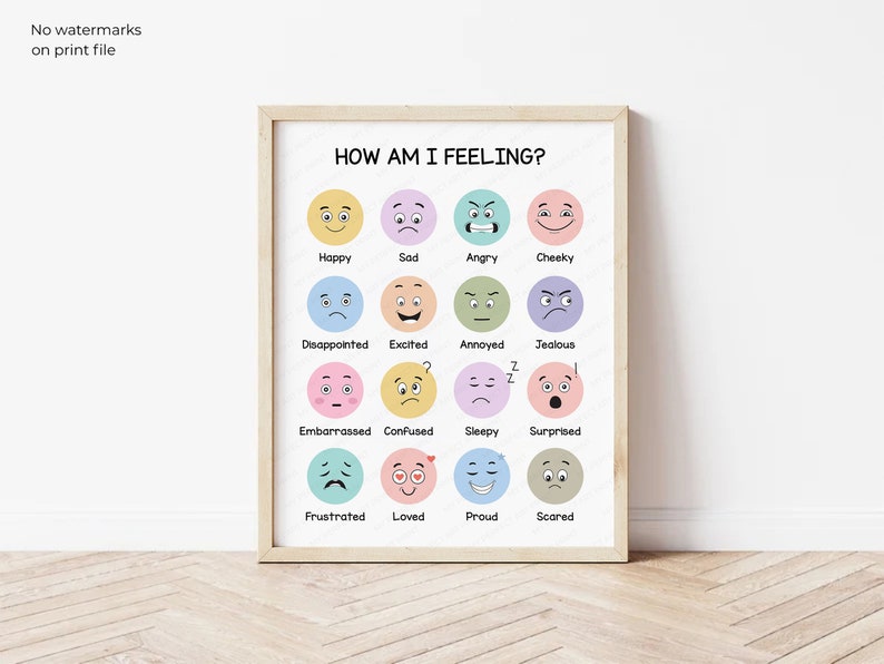 16 Emotion Flashcards Printable Feelings Flashcards Emotions - Etsy