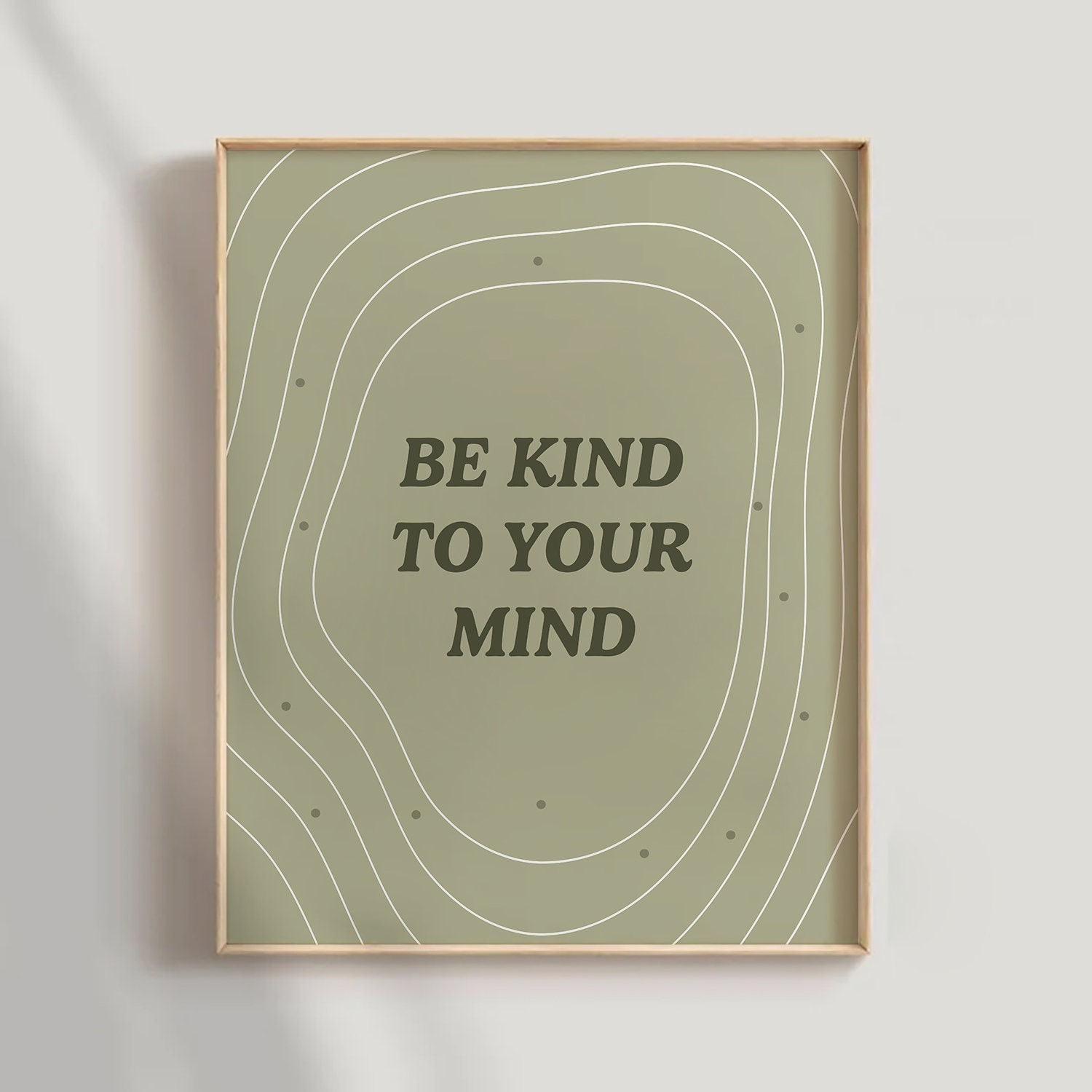 Be Kind to Your Mind Printable Mental Health Poster Wall Art Sage Green ...