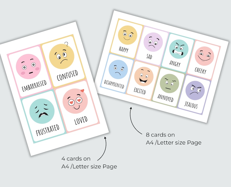 16 Emotion Karteikarten Gefühle Karteikarten Emotionen und - Etsy Schweiz