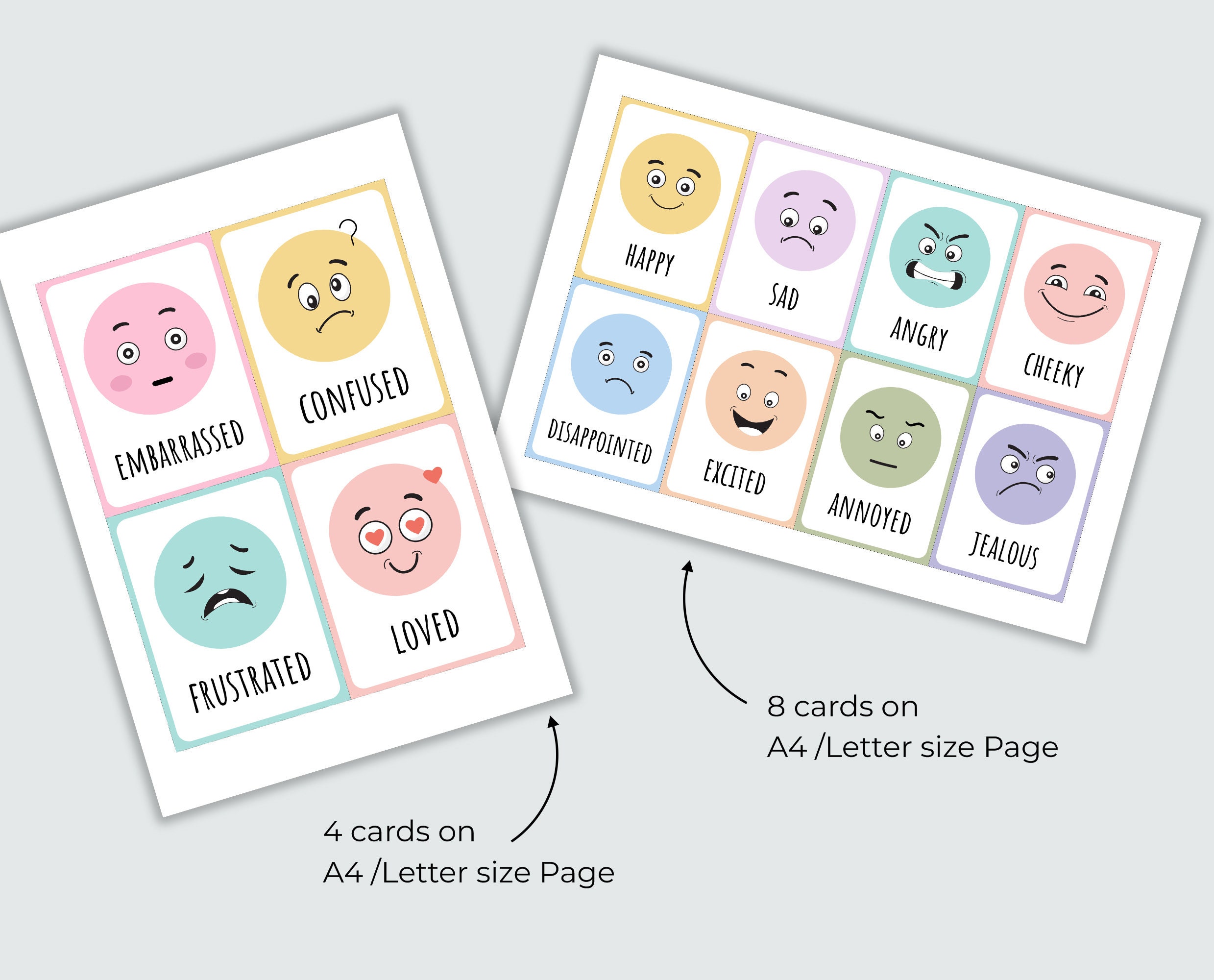 16 Emotion Flashcards Printable Feelings Flashcards Emotions - Etsy