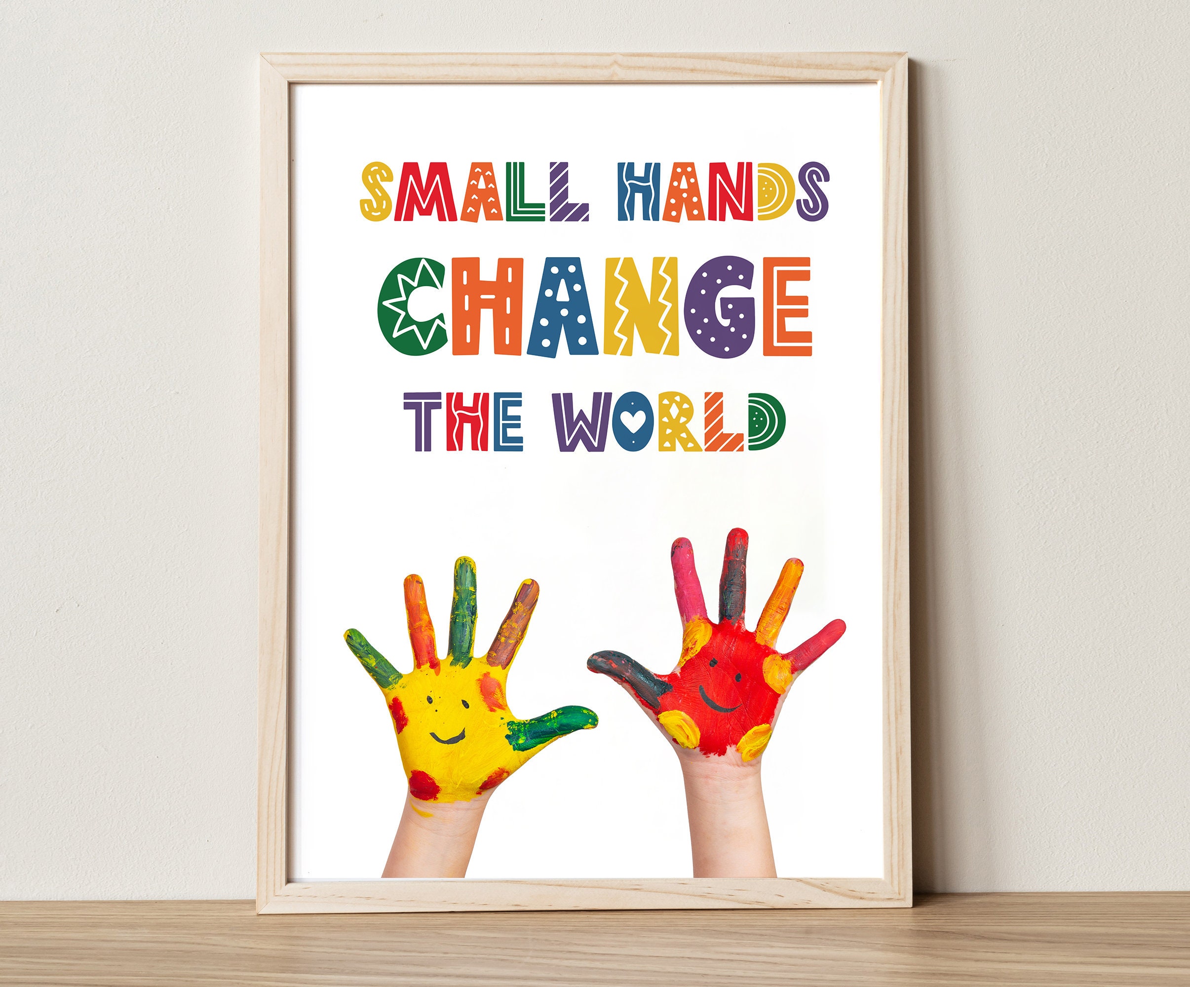 Small Hands Change the World Rainbow Diversity Wall Art - Etsy UK