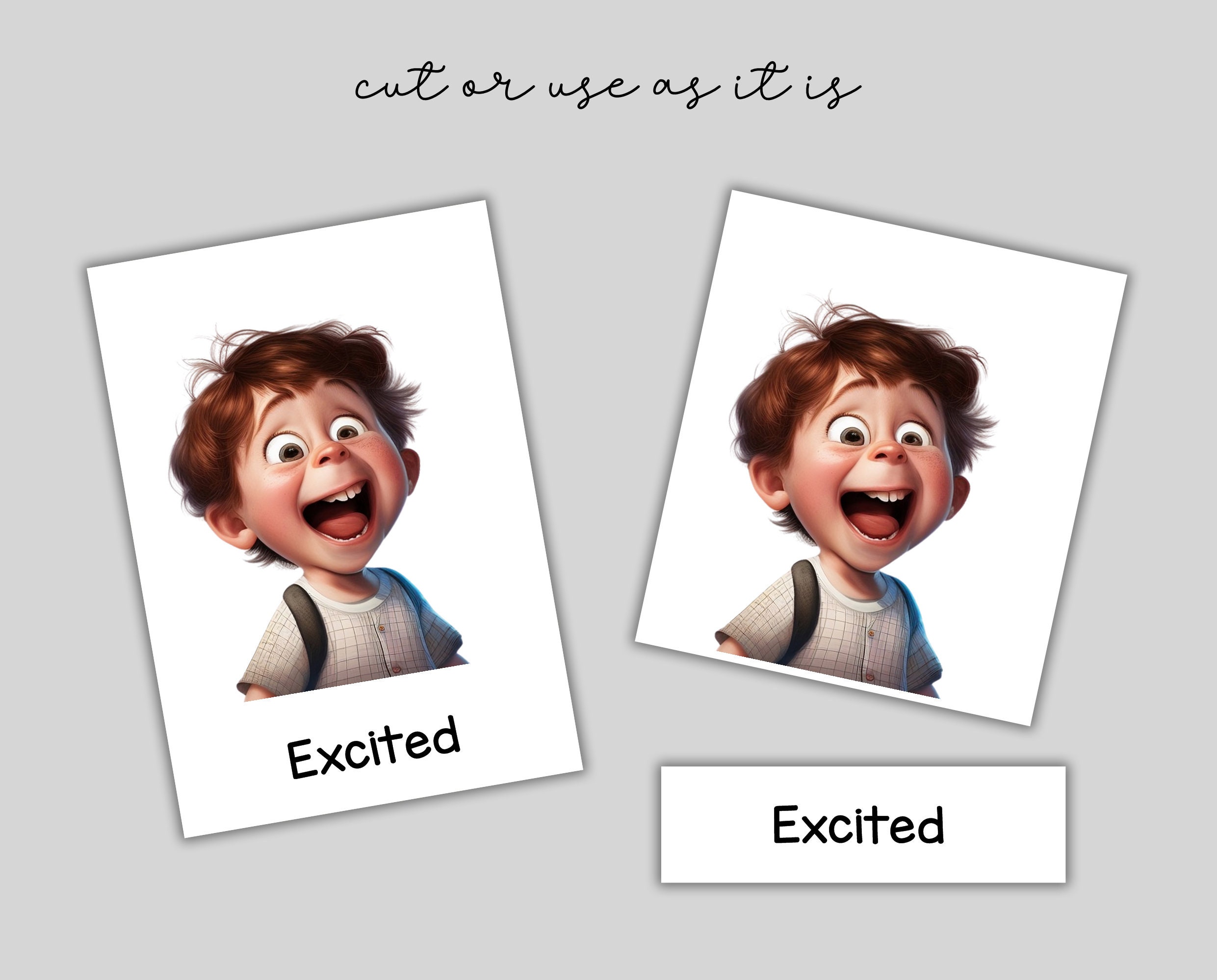 40 Photo Emotion Flashcards Printable, Feelings Flashcards, Pastel ...