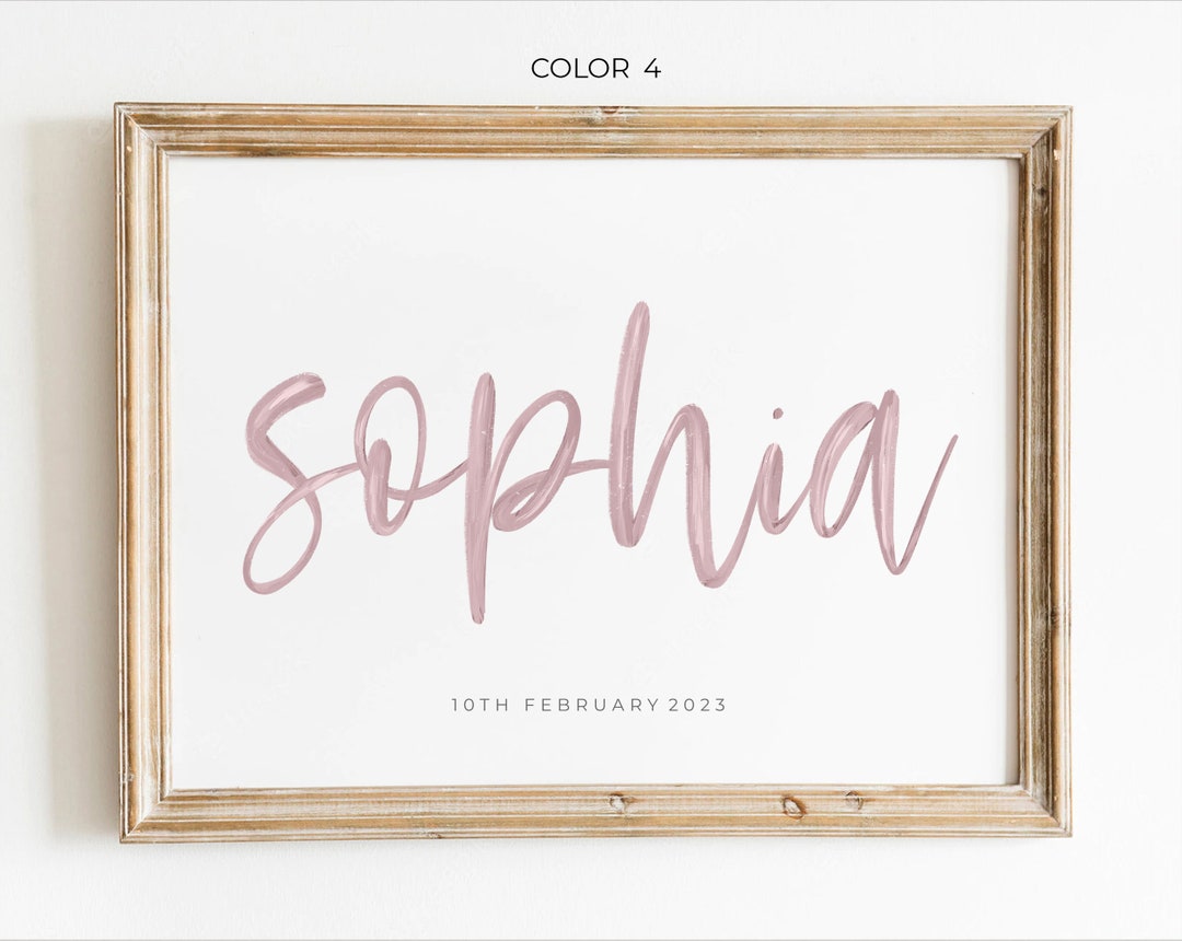 Custom Baby Name Printable, Personalised Nursery Wall Art, Custom Name ...